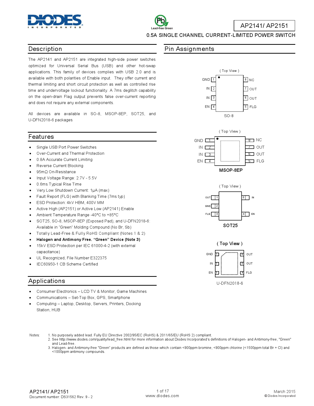 AP2151WG-7_（DIODES(美台)）AP2151WG-7中文资料_价格_PDF手册-立创电子商城