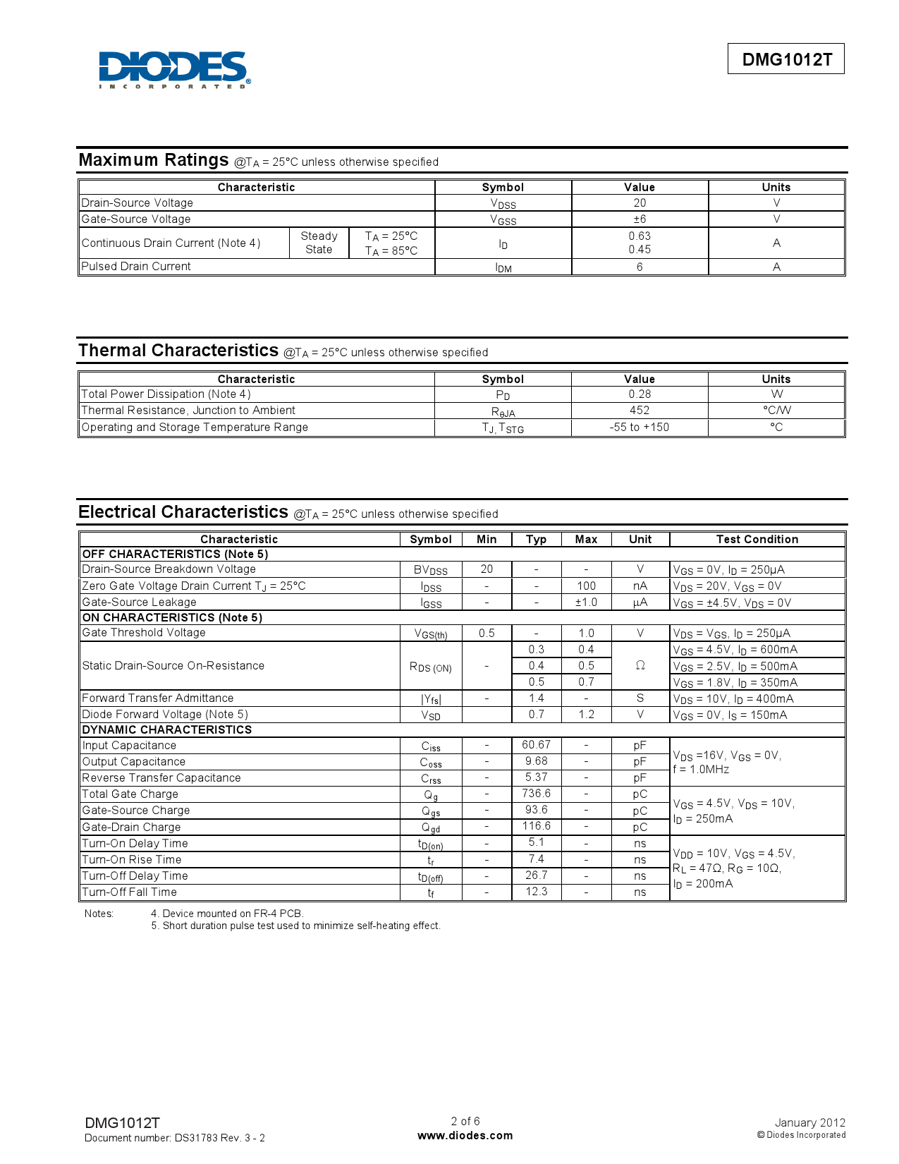DMG1012T-7_（DIODES(美台)）DMG1012T-7中文资料_价格_PDF手册-立创电子商城