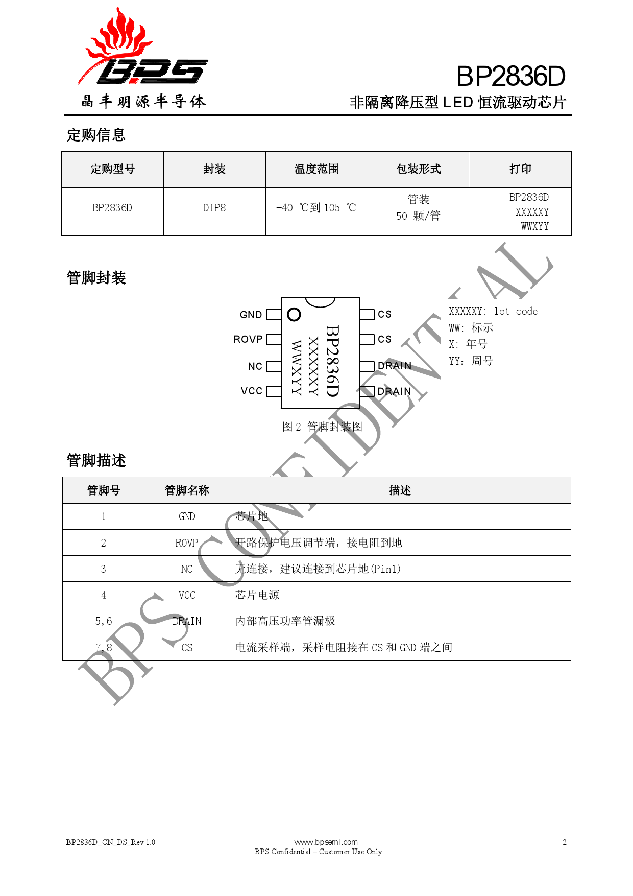 BP2836D_（BPS(上海晶丰明源)）BP2836D中文资料_价格_PDF手册-立创电子商城