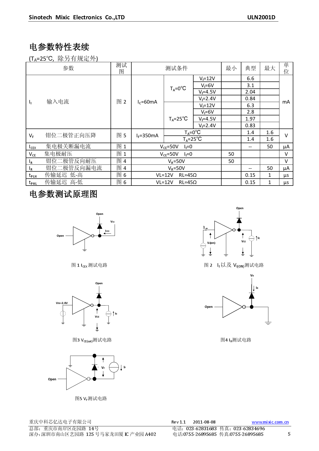 ULN2001D_（Mixic(中科芯亿达)）ULN2001D中文资料_价格_PDF手册-立创电子商城