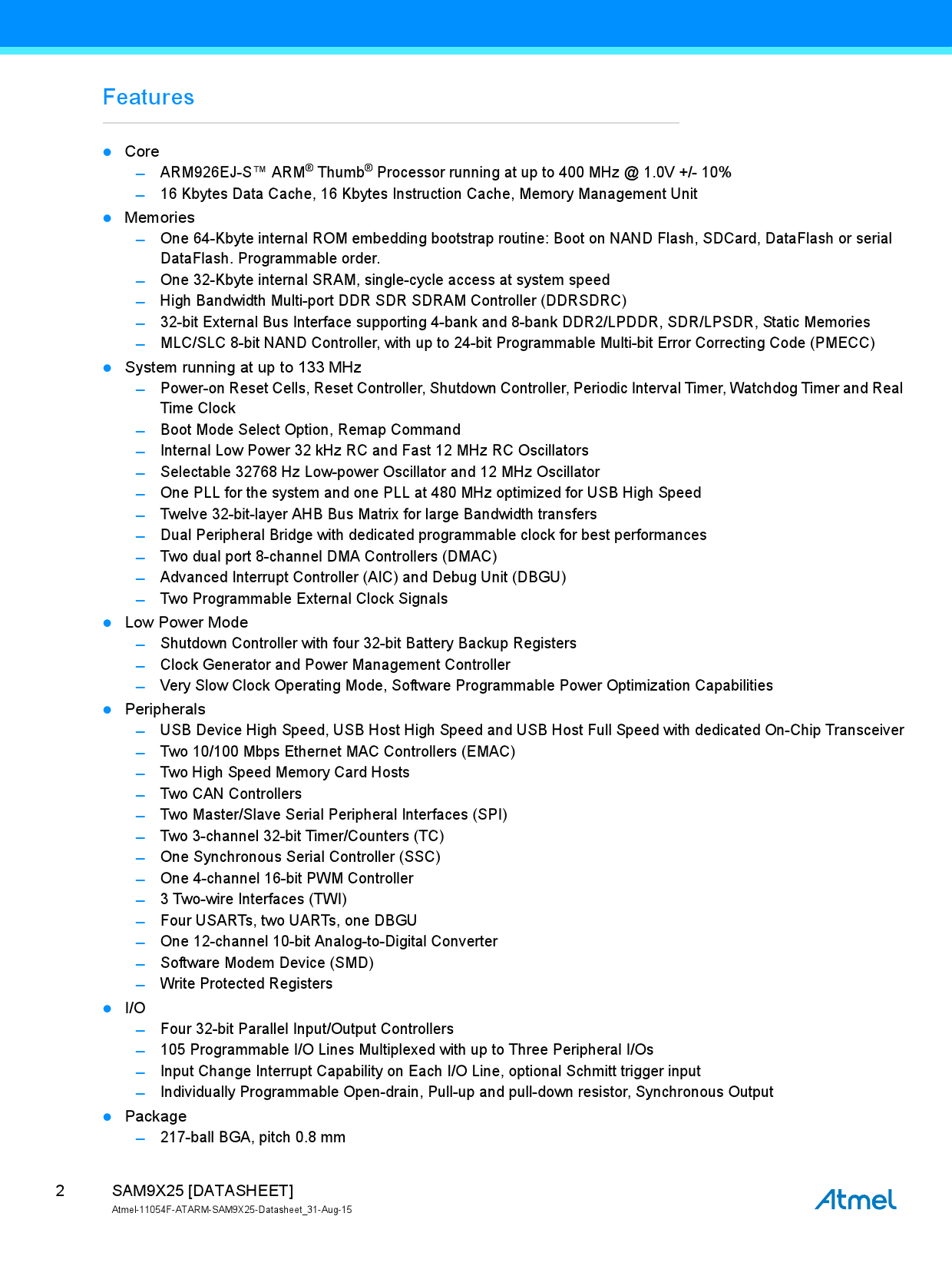 AT91SAM9X25-CU_（MICROCHIP(美国微芯)）AT91SAM9X25-CU中文资料_价格_PDF手册-立创电子商城