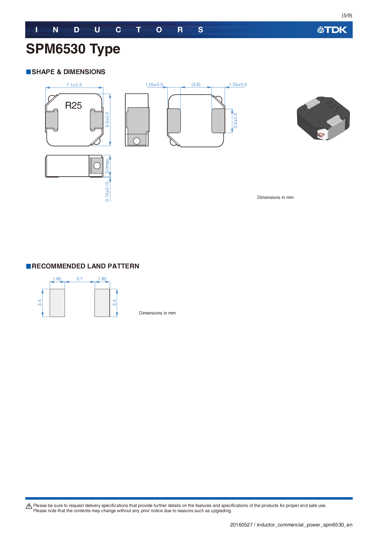 SPM6530T-100M_（TDK）SPM6530T-100M中文资料_价格_PDF手册-立创电子商城