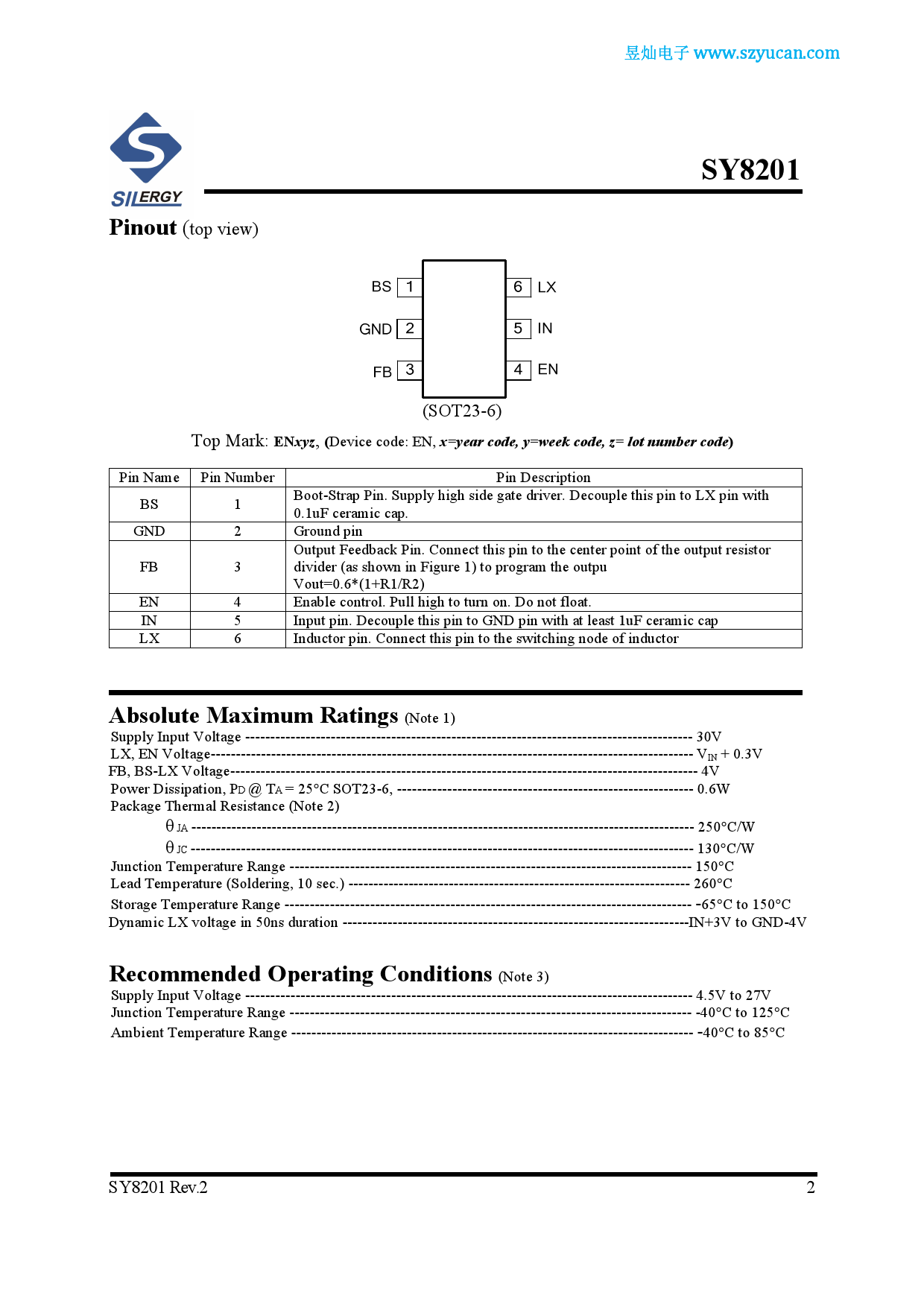 SY8201ABC_（silergy(矽力杰)）SY8201ABC中文资料_价格_PDF手册-立创电子商城