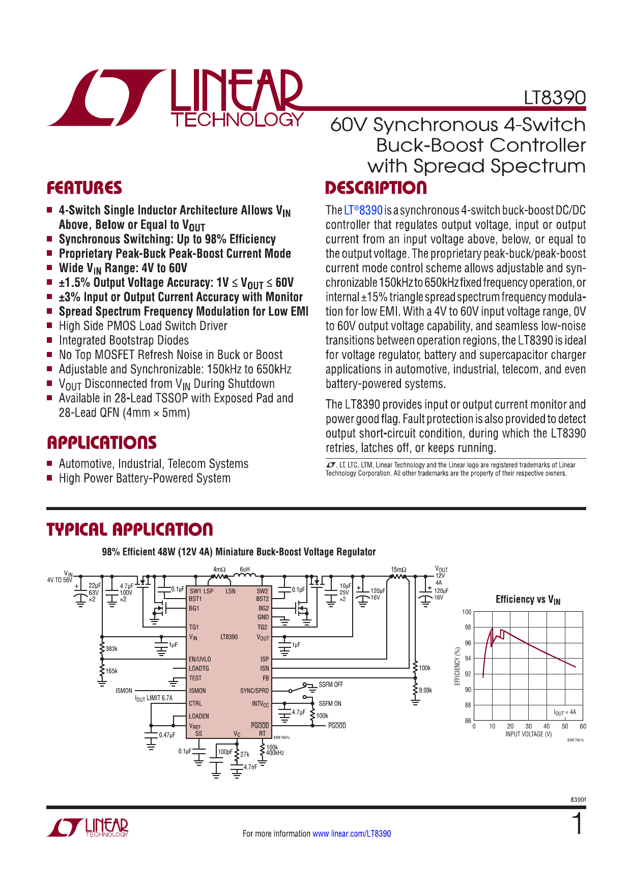 LT8390EFE#PBF_（ADI(亚德诺)/LINEAR）LT8390EFE#PBF中文资料_价格_PDF手册-立创电子商城