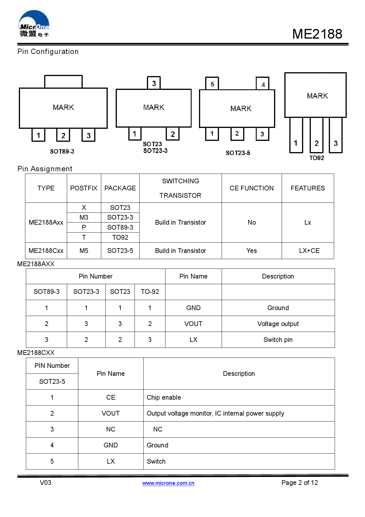 ME2188A33M3G_（MICRONE(南京微盟)）ME2188A33M3G中文资料_价格_PDF手册-立创电子商城