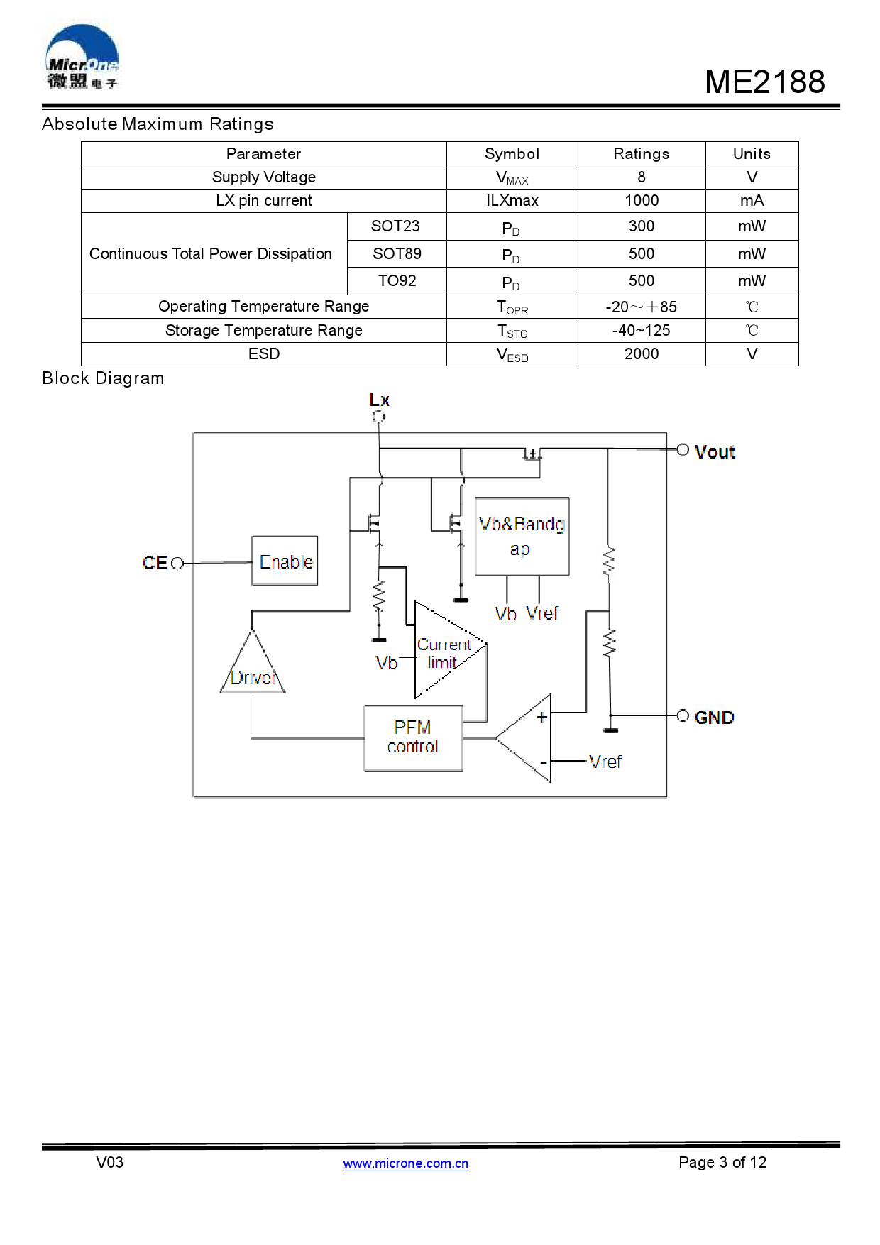 ME2188A33M3G_（MICRONE(南京微盟)）ME2188A33M3G中文资料_价格_PDF手册-立创电子商城