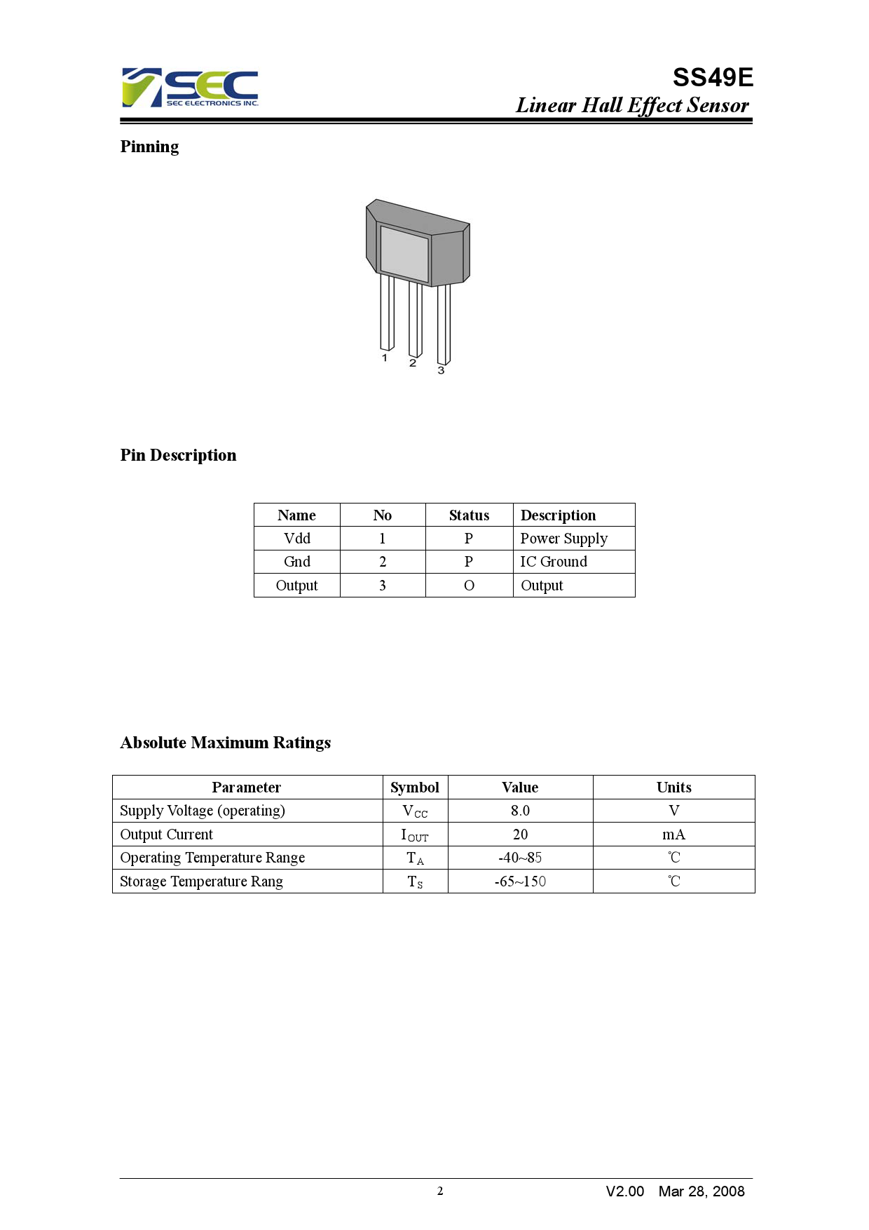 SS49E_（Honeywell(霍尼韦尔)）SS49E中文资料_价格_PDF手册-立创电子商城