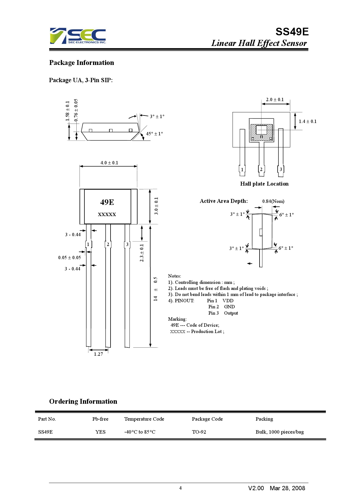 SS49E_（Honeywell(霍尼韦尔)）SS49E中文资料_价格_PDF手册-立创电子商城