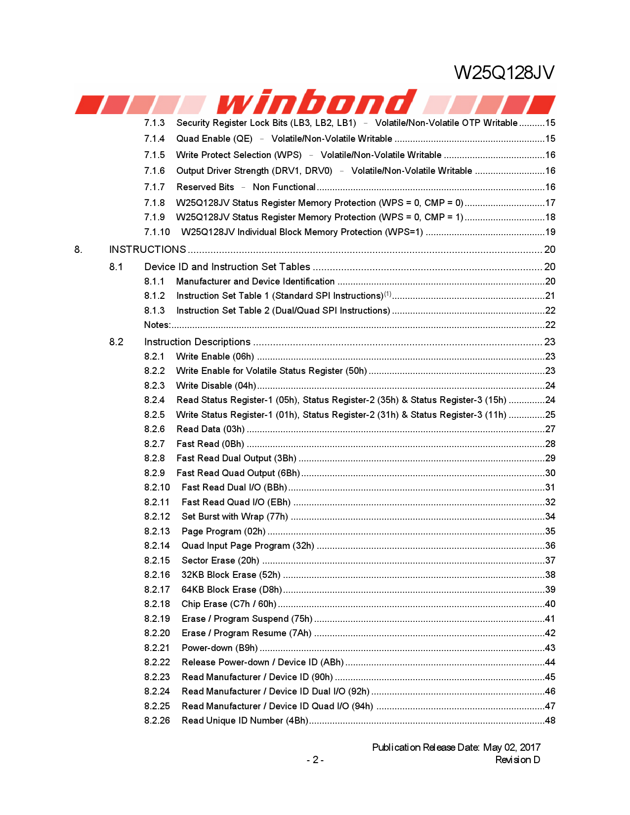 W25Q128JVFIQ_（WINBOND(华邦)）W25Q128JVFIQ中文资料_价格_PDF手册-立创电子商城