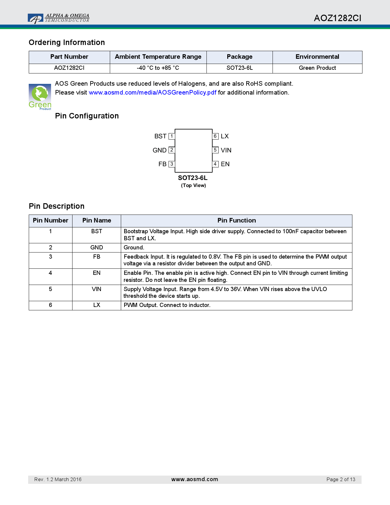 AOZ1282CI_（AOS）AOZ1282CI中文资料_价格_PDF手册-立创电子商城
