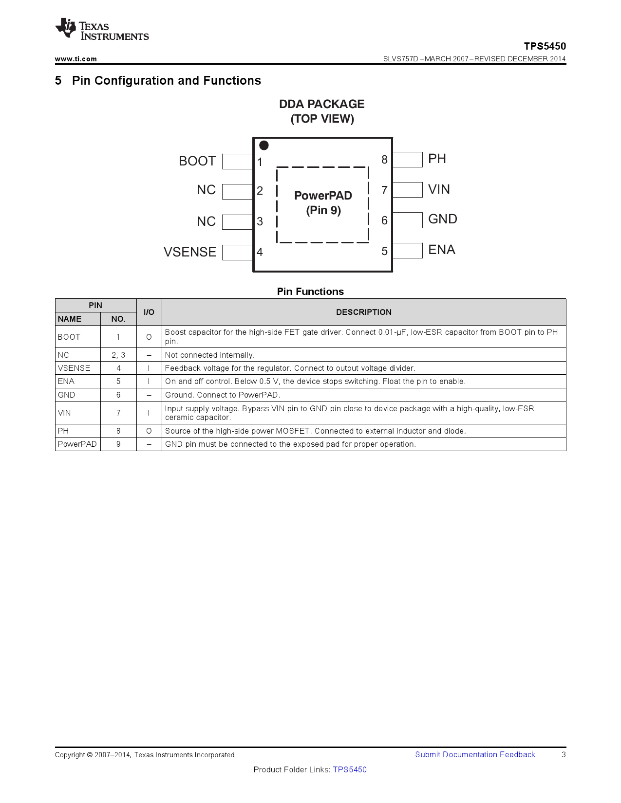 TPS5450DDAR_（TI(德州仪器)）TPS5450DDAR中文资料_价格_PDF手册-立创电子商城