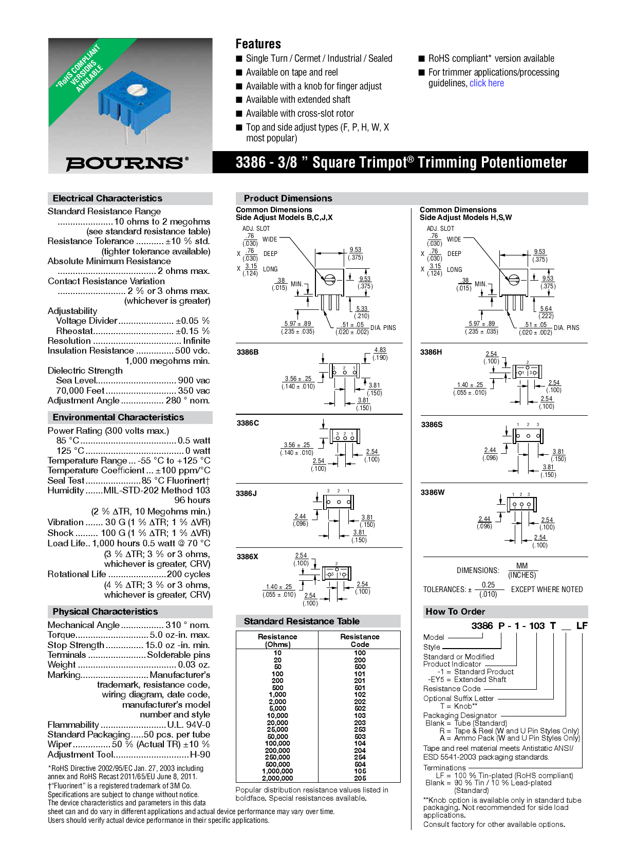 3386P-1-105LF_（BOURNS）3386P-1-105LF中文资料_价格_PDF手册-立创电子商城