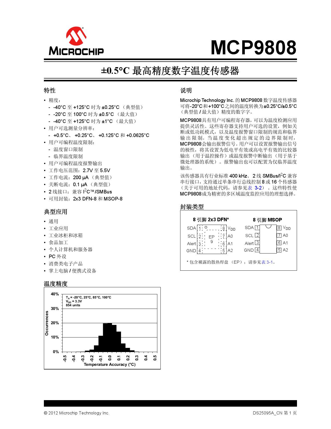 MCP9808-E/MS_（MICROCHIP(美国微芯)）MCP9808-E/MS中文资料_价格_PDF手册-立创电子商城