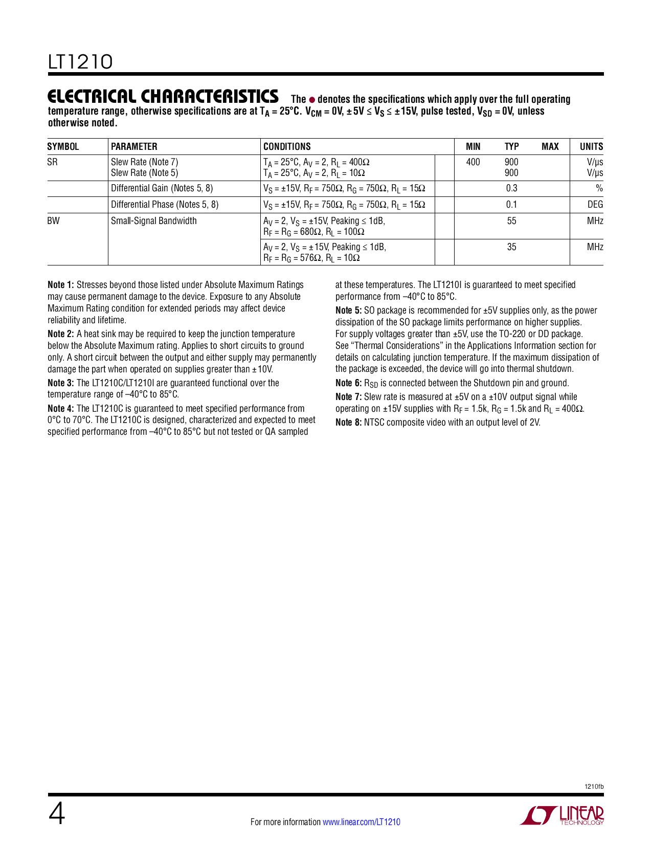 LT1210CR#PBF_（ADI(亚德诺)/LINEAR）LT1210CR#PBF中文资料_价格_PDF手册-立创电子商城