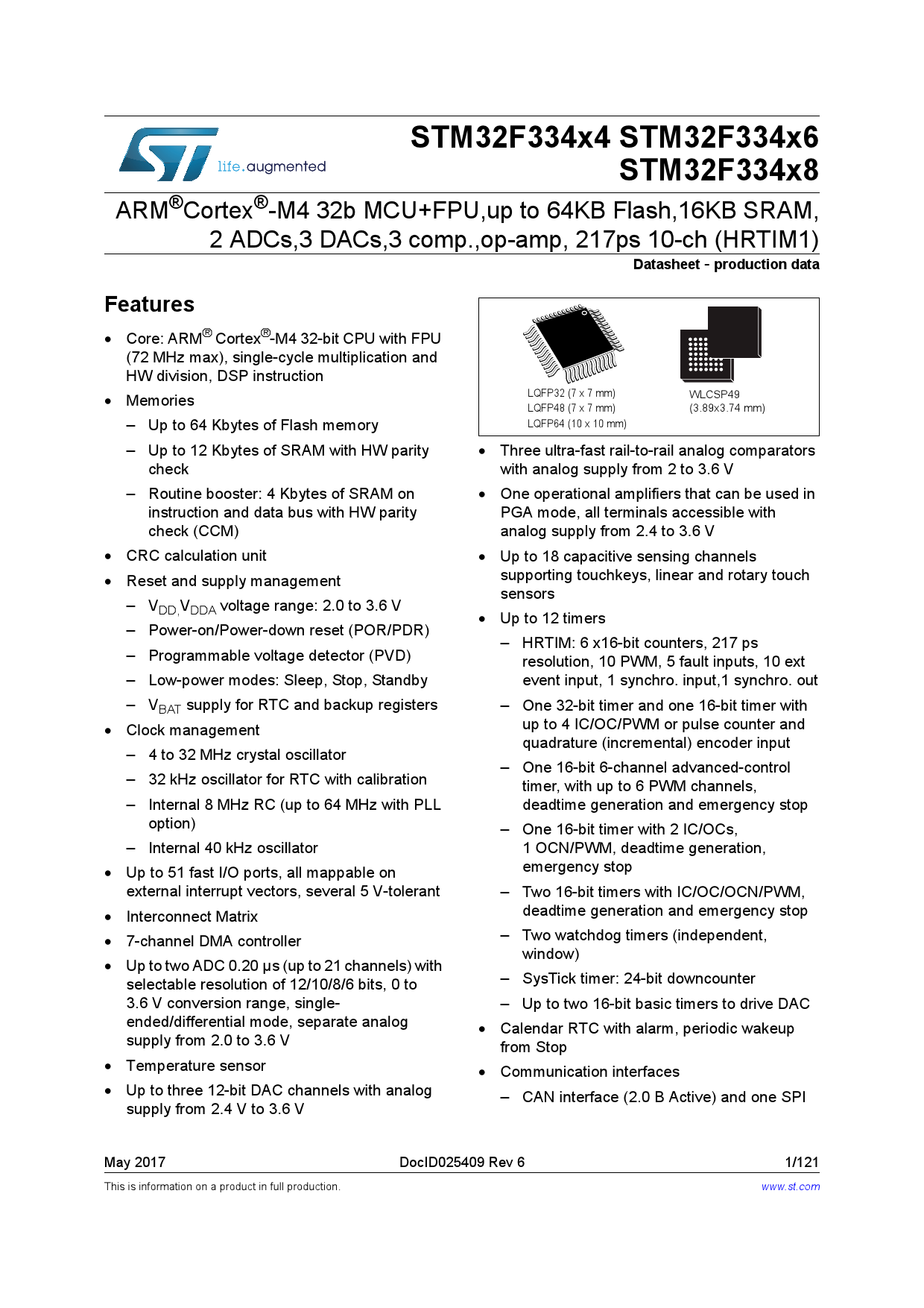STM32F334R8T6_（ST(意法半导体)）STM32F334R8T6中文资料_价格_PDF手册-立创电子商城