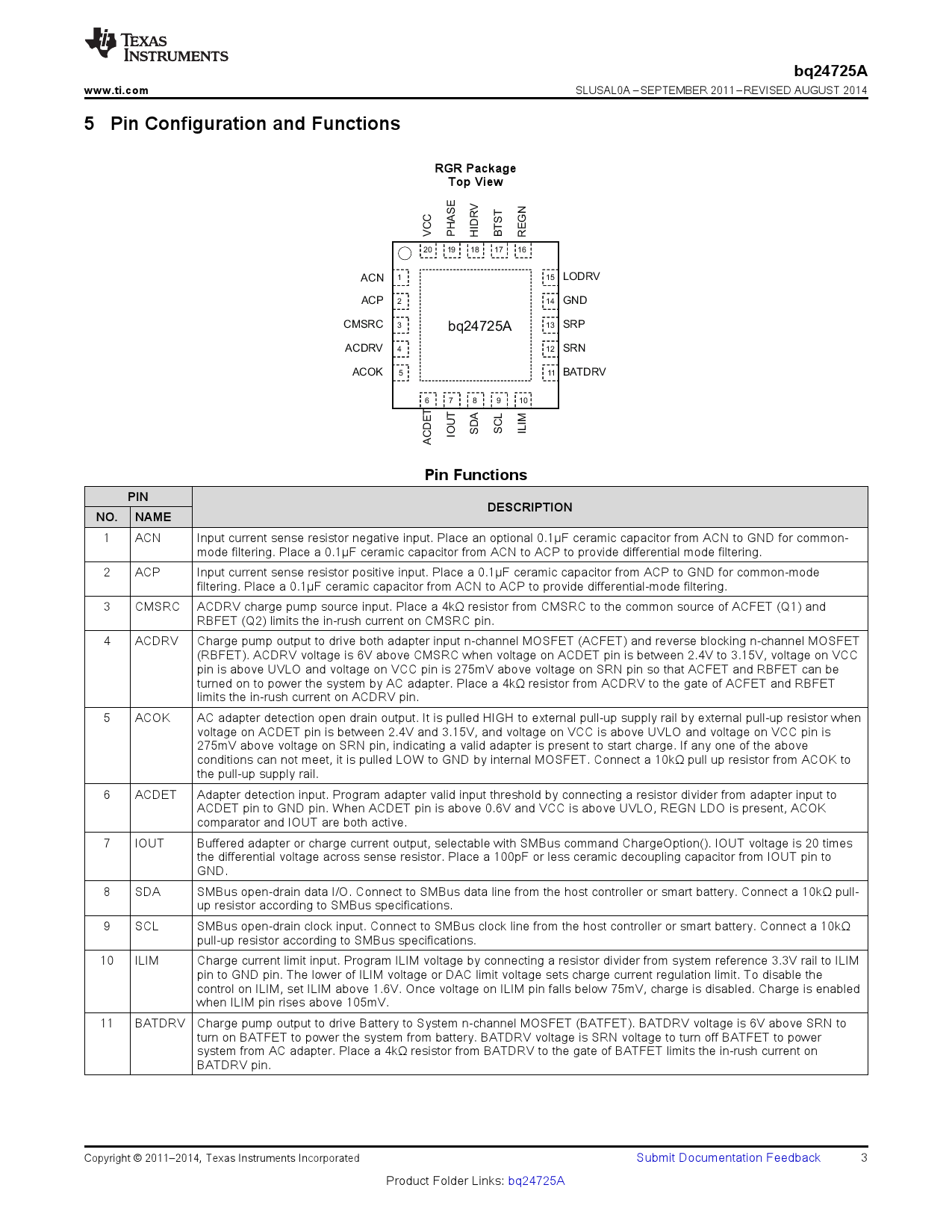 BQ24725ARGRR_（TI(德州仪器)）BQ24725ARGRR中文资料_价格_PDF手册-立创电子商城