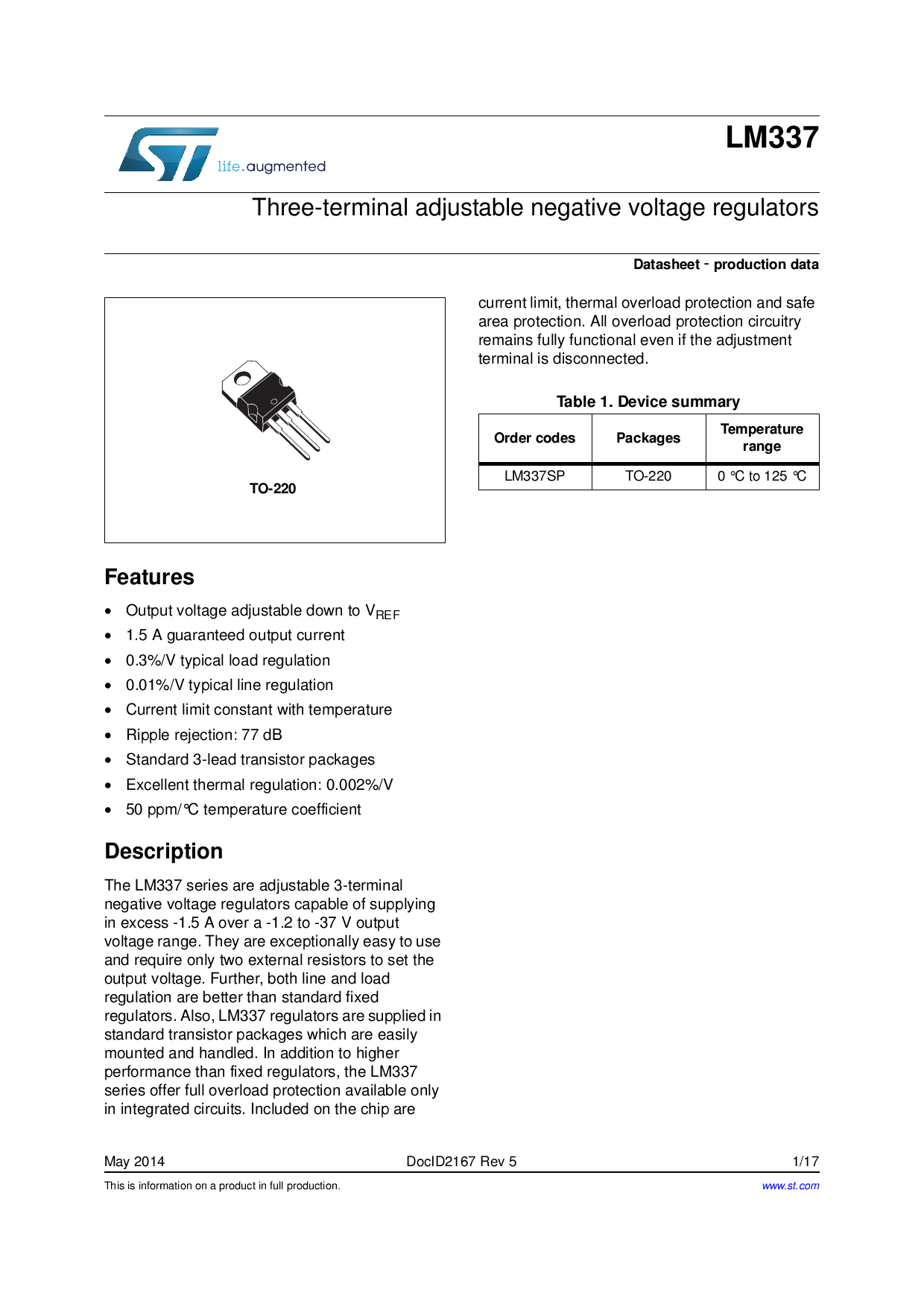 LM337SP_（ST(意法半导体)）LM337SP中文资料_价格_PDF手册-立创电子商城