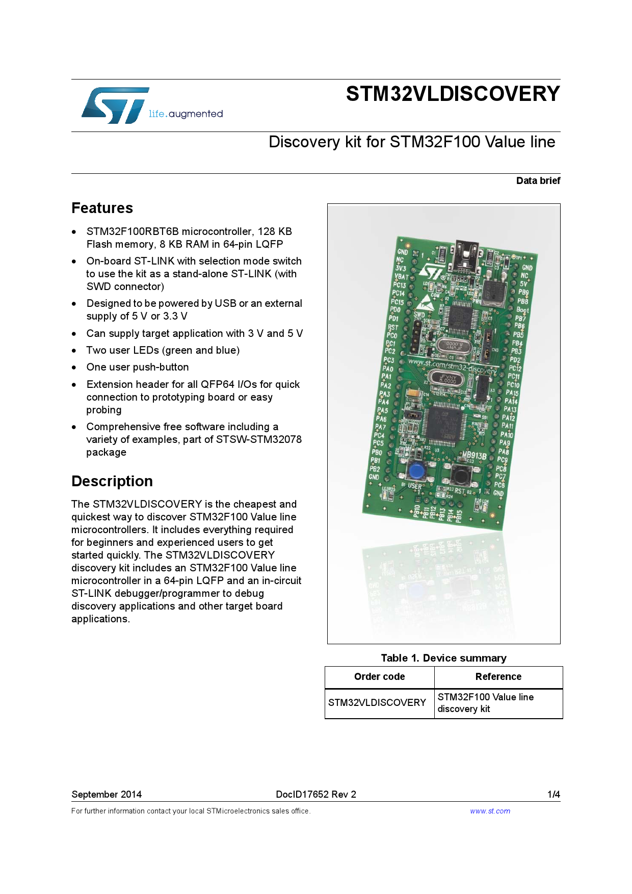 STM32VLDISCOVERY_（ST(意法半导体)）STM32VLDISCOVERY中文资料_价格_PDF手册-立创电子商城