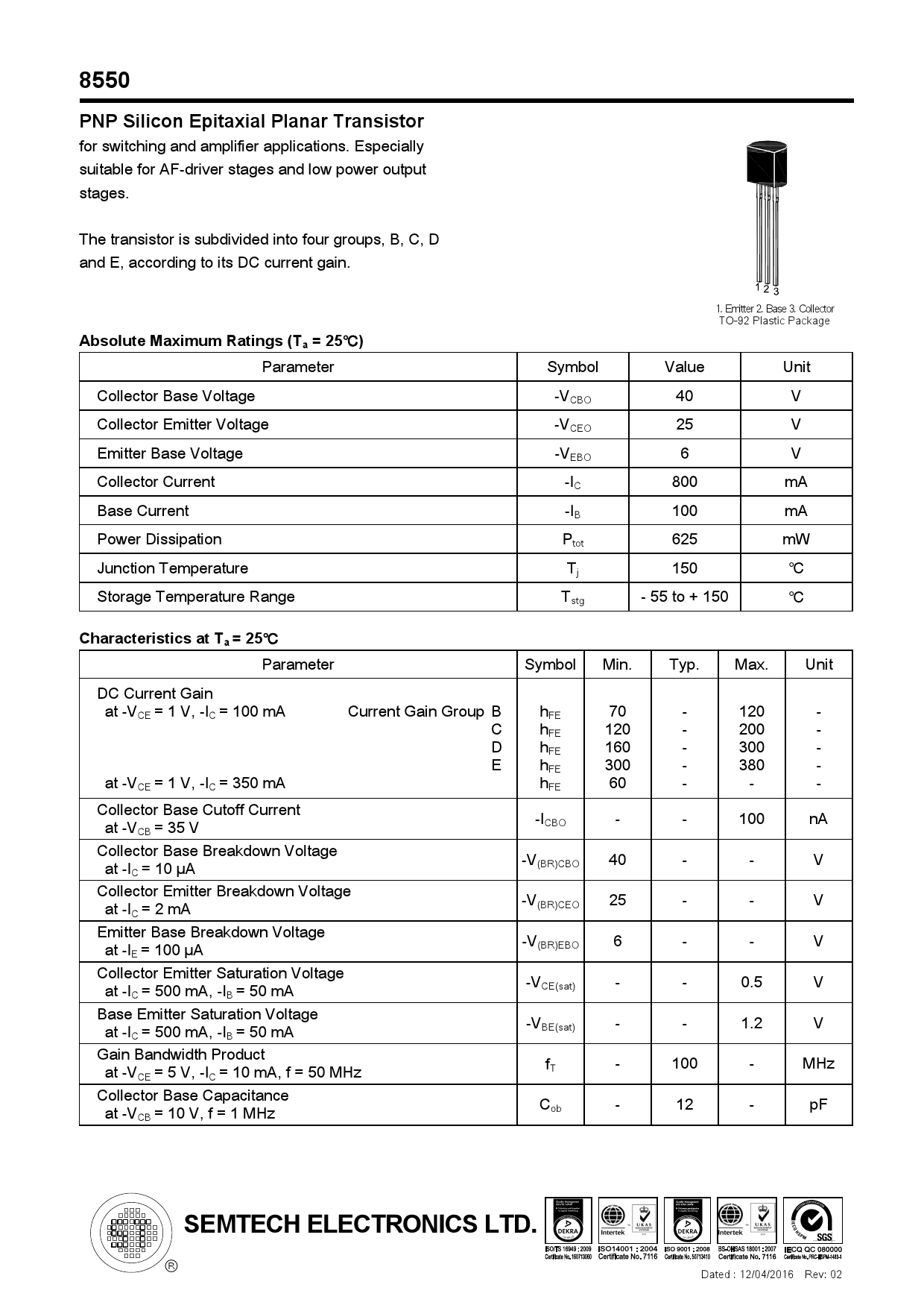 8550D_（ST(先科)）8550D中文资料_价格_PDF手册-立创电子商城