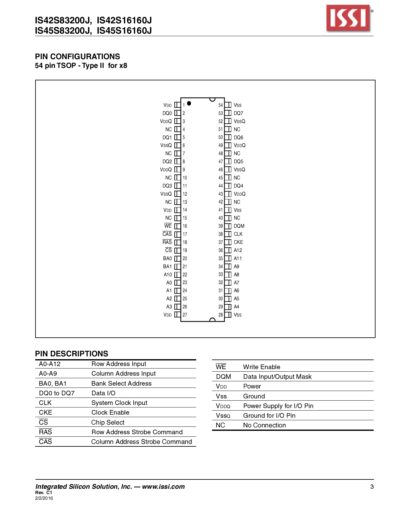 IS42S16160J-6TLI_（ISSI(美国芯成)）IS42S16160J-6TLI中文资料_价格_PDF手册-立创电子商城