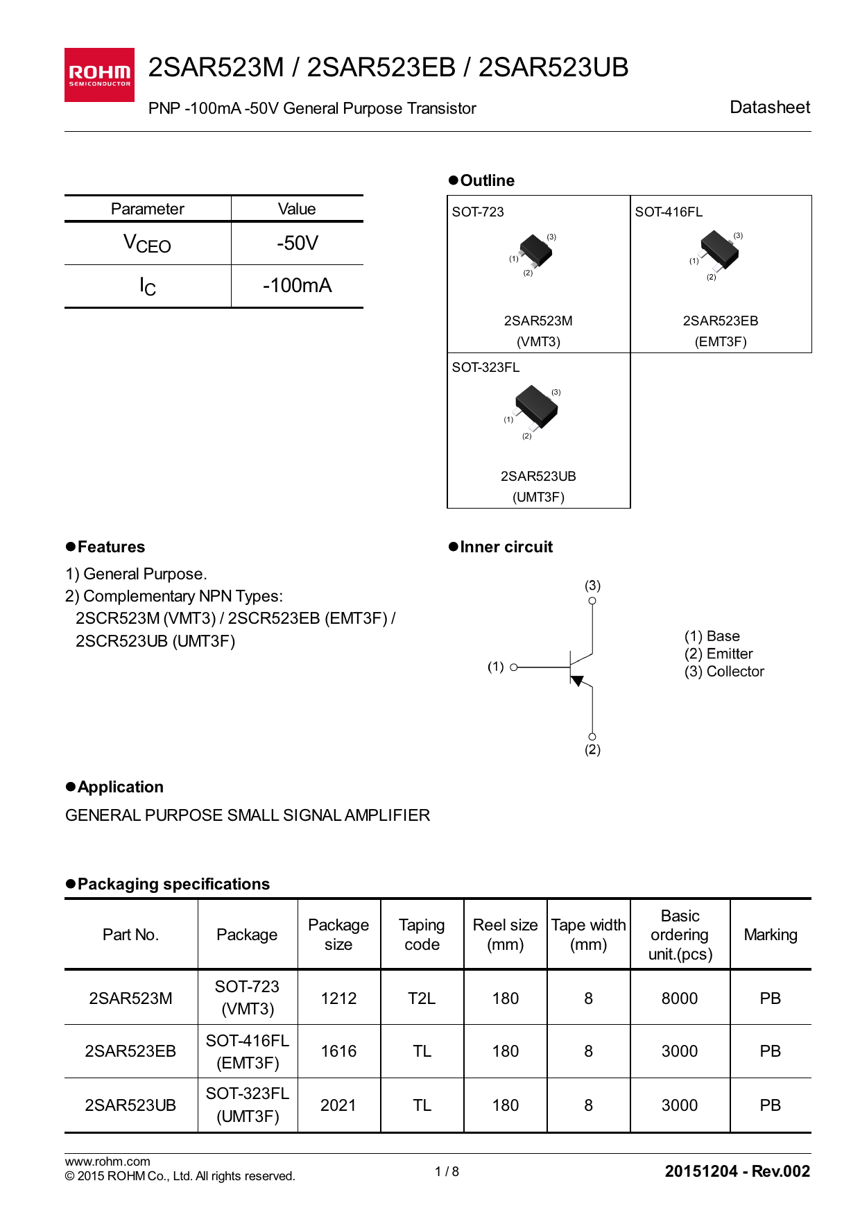 2SAR523UBTL_（ROHM(罗姆)）2SAR523UBTL中文资料_价格_PDF手册-立创电子商城