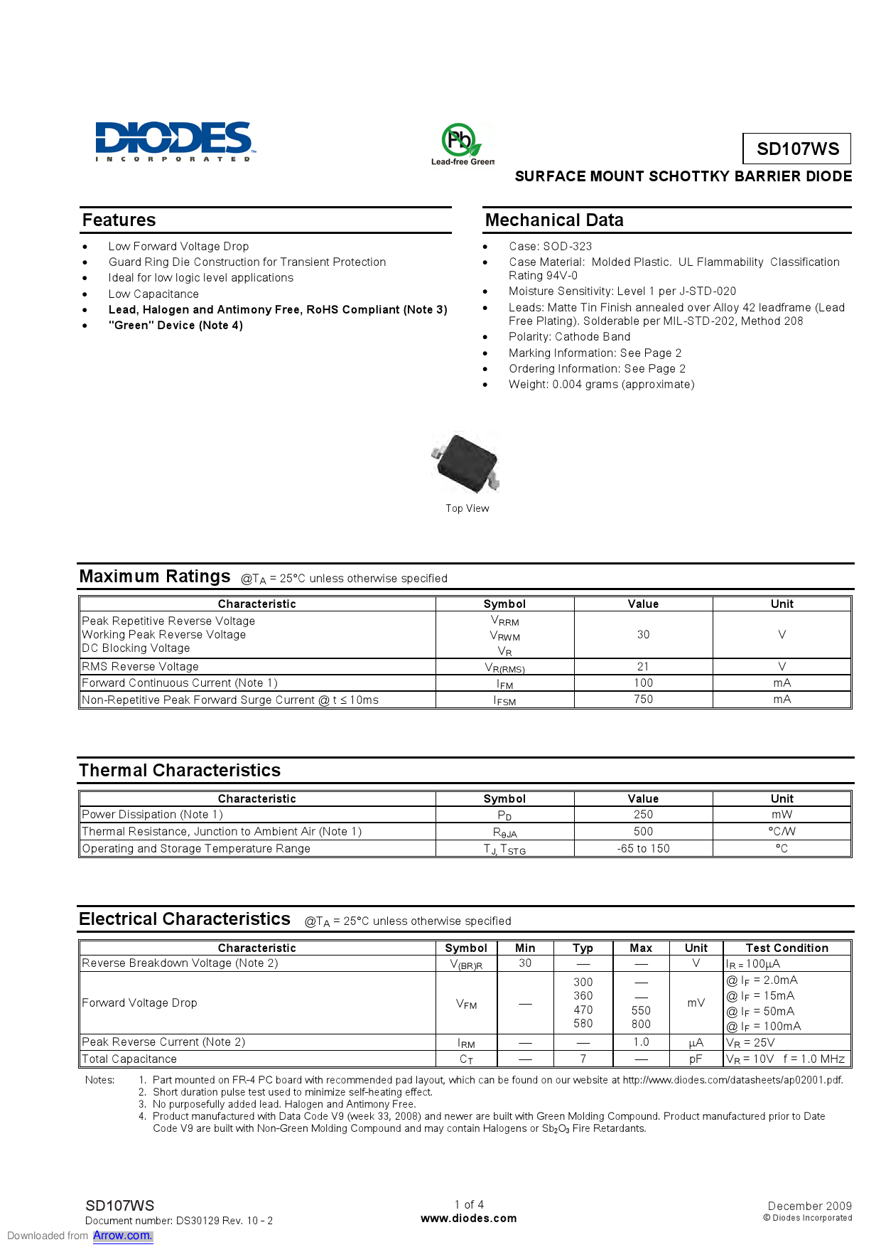 SD107WS-7-F_（DIODES(美台)）SD107WS-7-F中文资料_价格_PDF手册-立创电子商城
