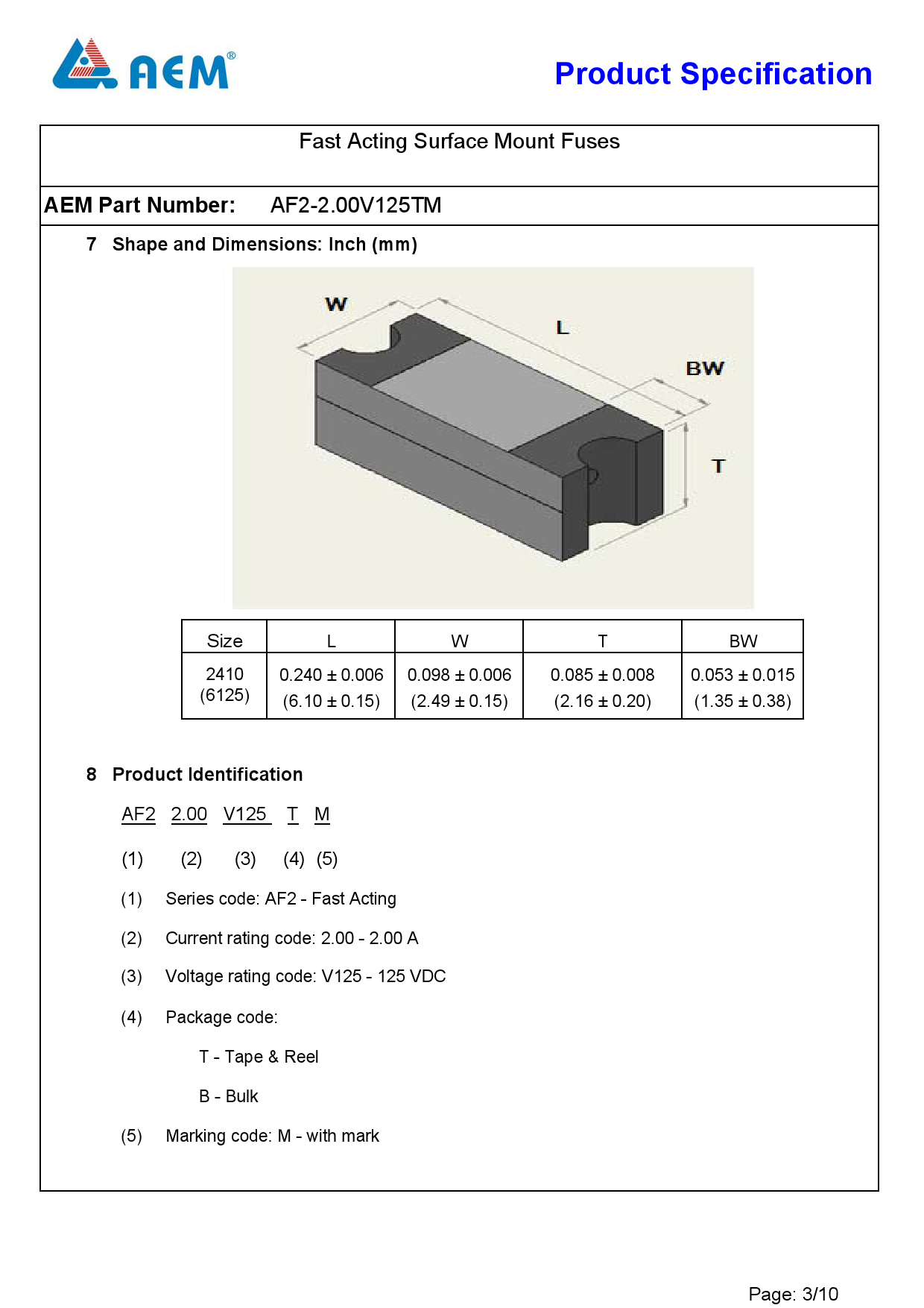 AF2-2.00V125TM_（AEM）AF2-2.00V125TM中文资料_价格_PDF手册-立创电子商城