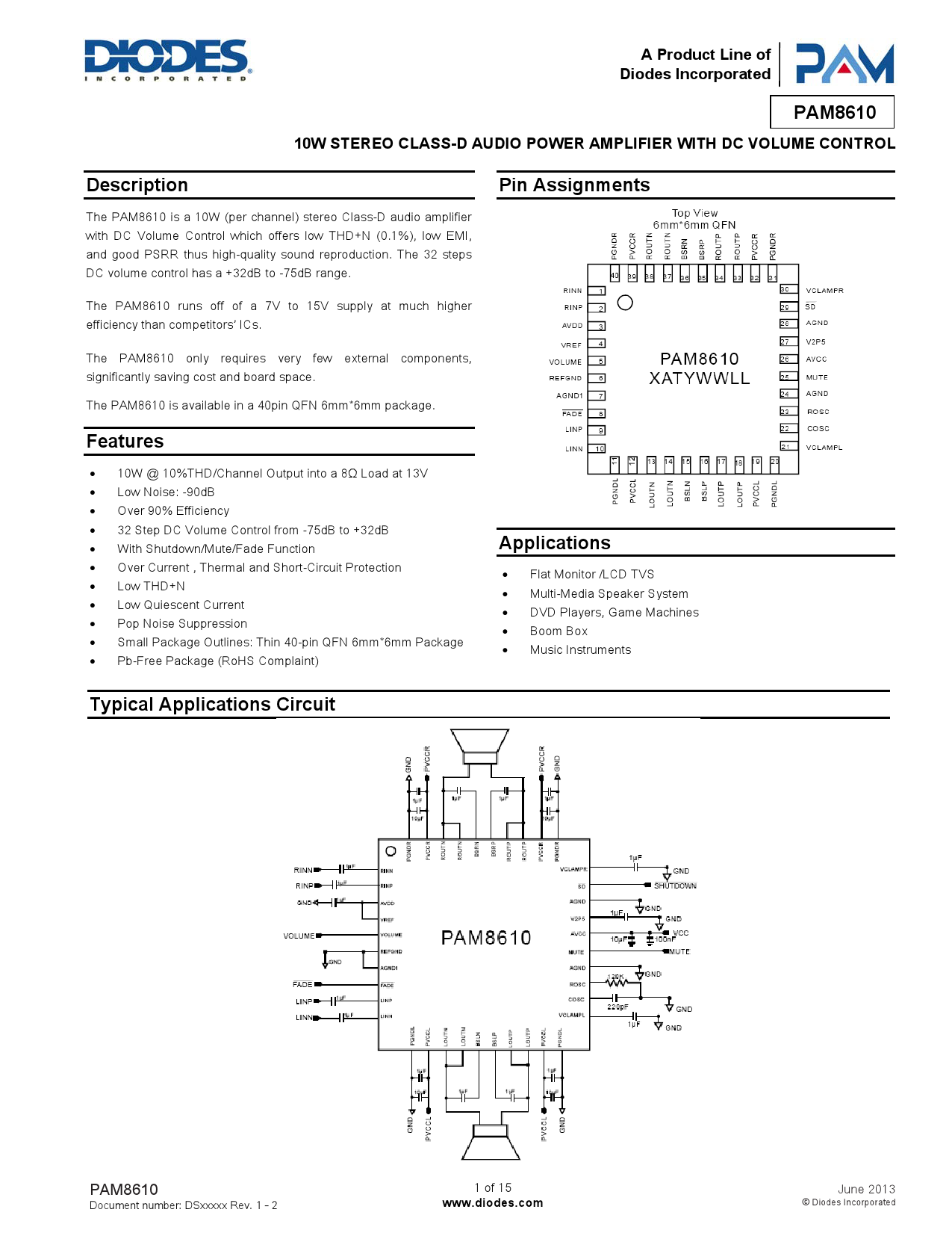 PAM8610TR_（DIODES(美台)）PAM8610TR中文资料_价格_PDF手册-立创电子商城