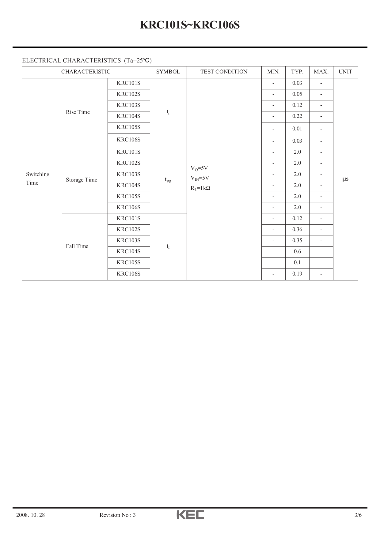 KRC104S-RTK/P_（KEC）KRC104S-RTK/P中文资料_价格_PDF手册-立创电子商城