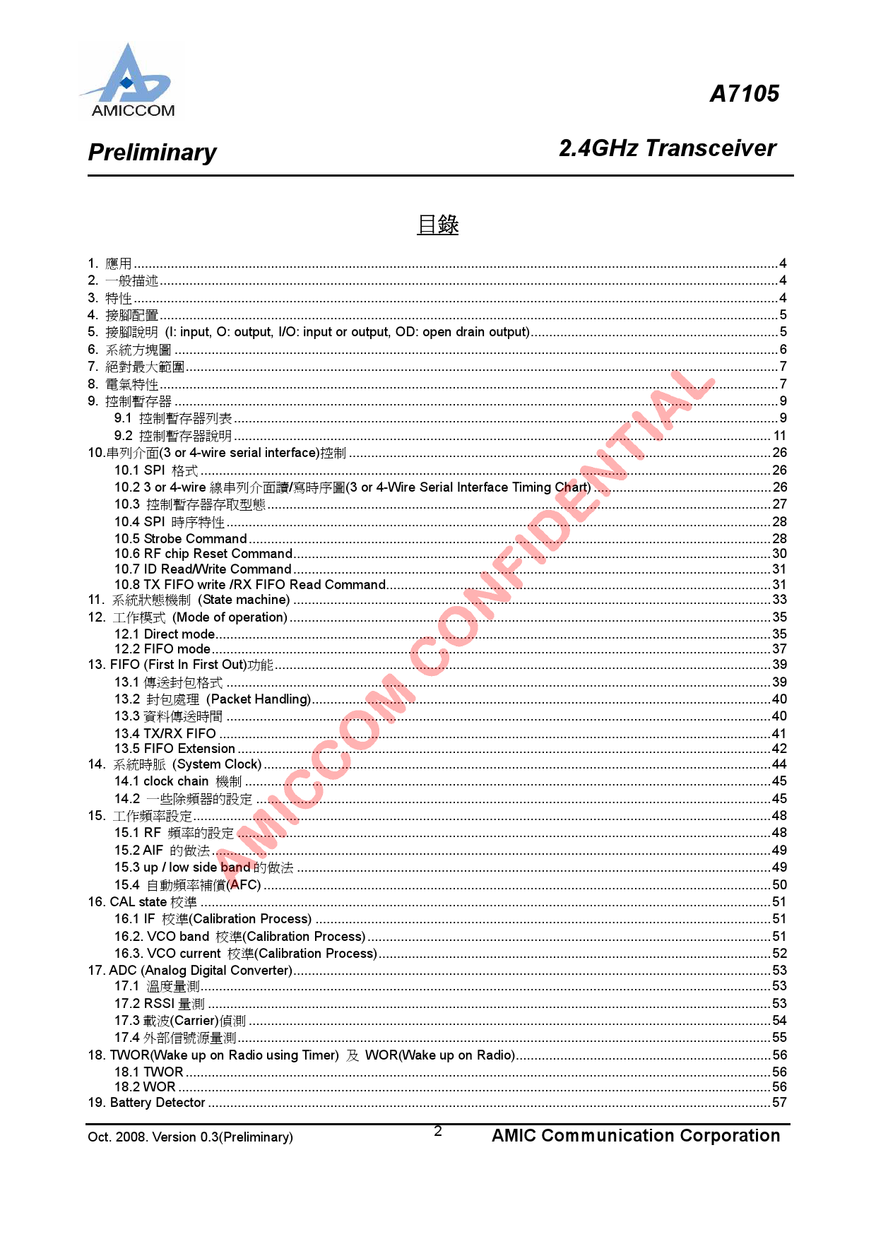 A7105_（AMICCOM(笙科)）A7105中文资料_价格_PDF手册-立创电子商城