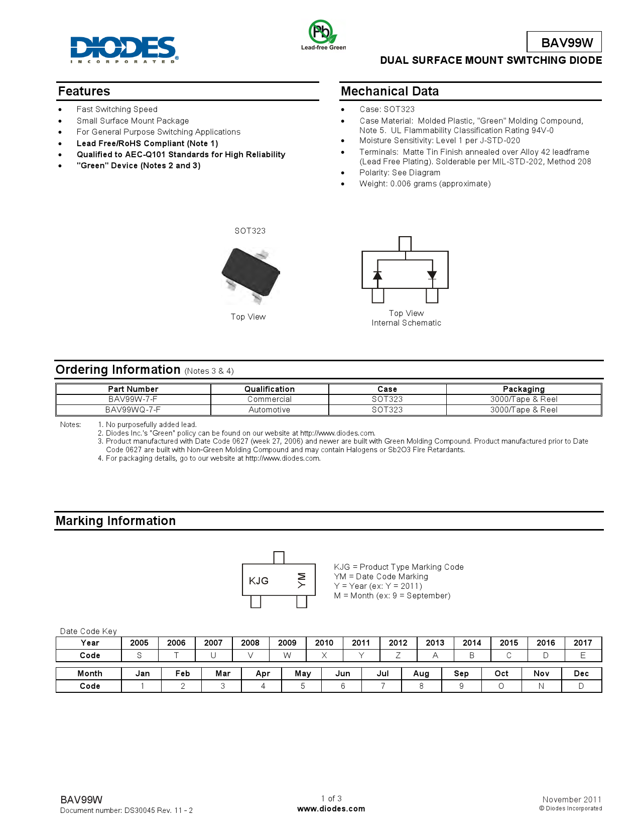 BAV99W-7-F_（DIODES(美台)）BAV99W-7-F中文资料_价格_PDF手册-立创电子商城
