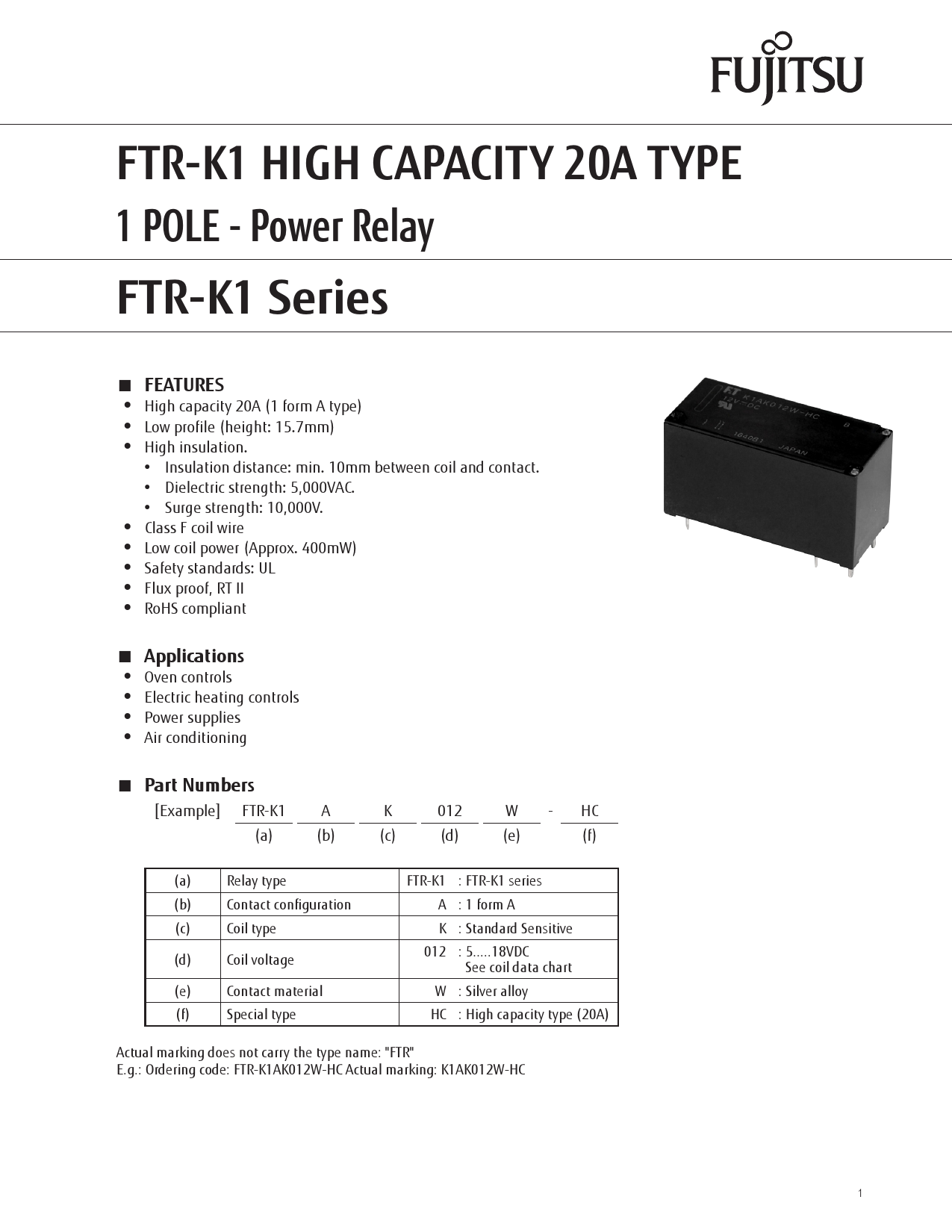 FTR-K1AK024T_（FUJITSU(富士通)）FTR-K1AK024T中文资料_价格_PDF手册-立创电子商城