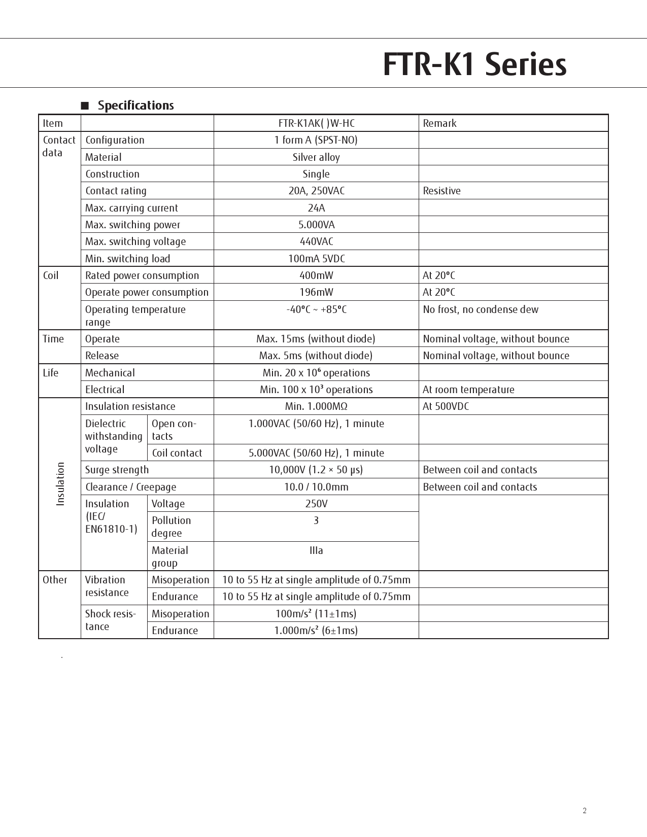 FTR-K1AK024T_（FUJITSU(富士通)）FTR-K1AK024T中文资料_价格_PDF手册-立创电子商城