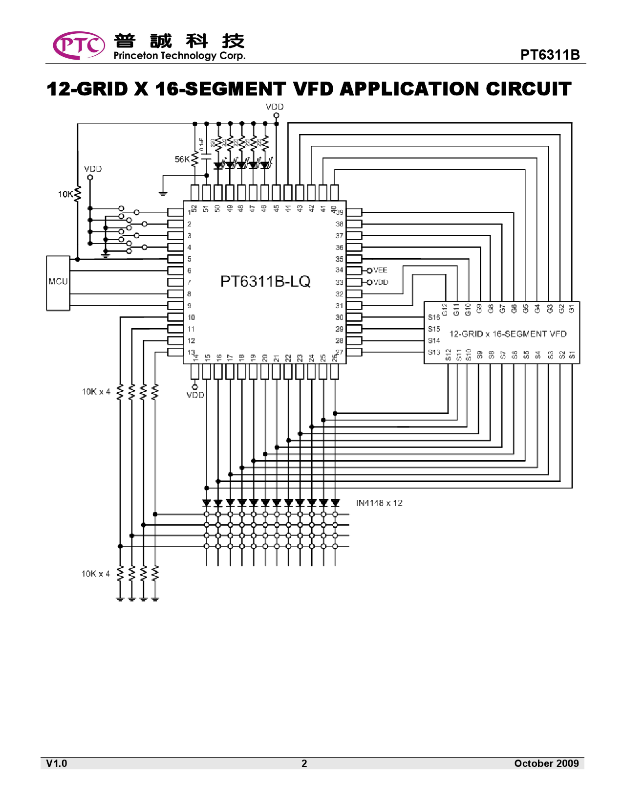 PT6311B_（PTC(普诚)）PT6311B中文资料_价格_PDF手册-立创电子商城