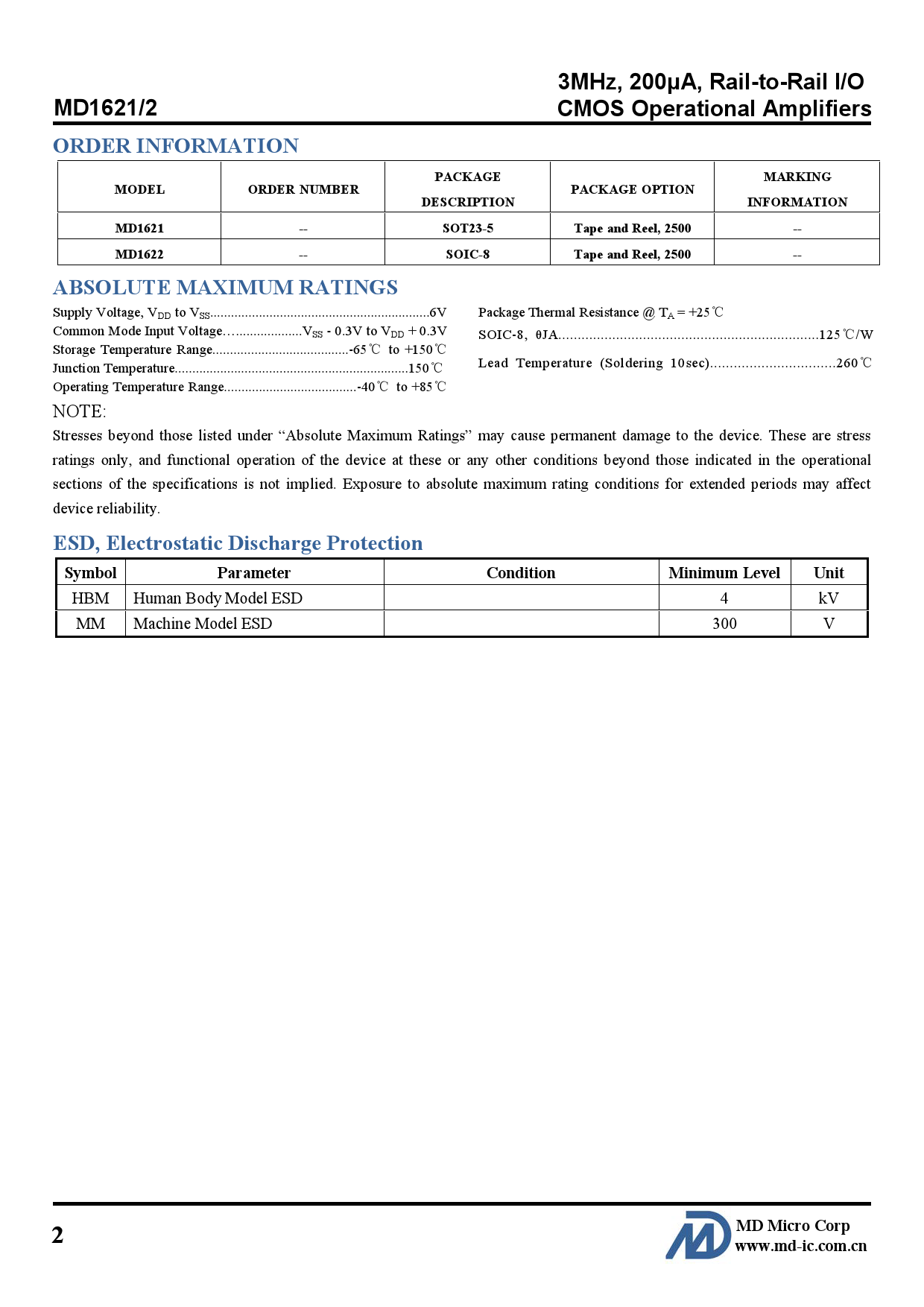 MD1622_（明达微）MD1622中文资料_价格_PDF手册-立创电子商城