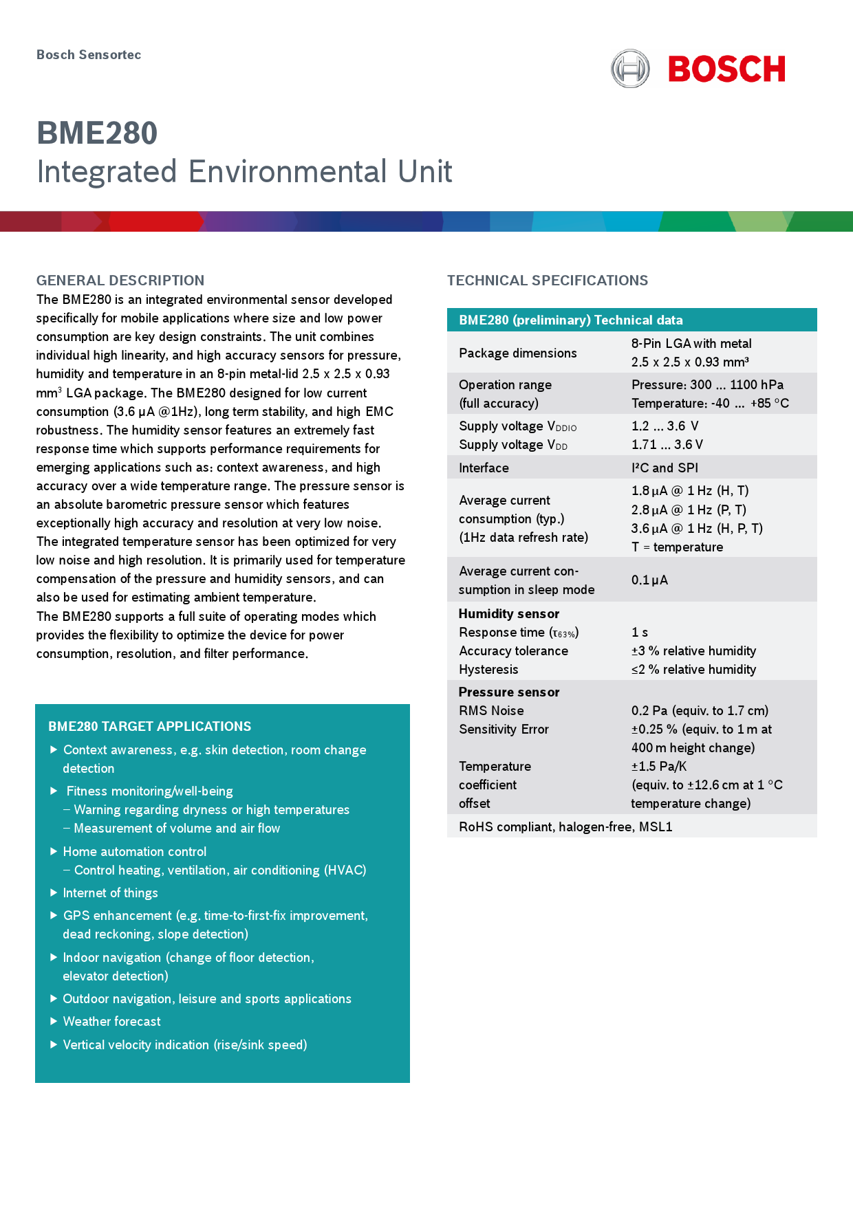 BME280_（Bosch(博世)）BME280中文资料_价格_PDF手册-立创电子商城