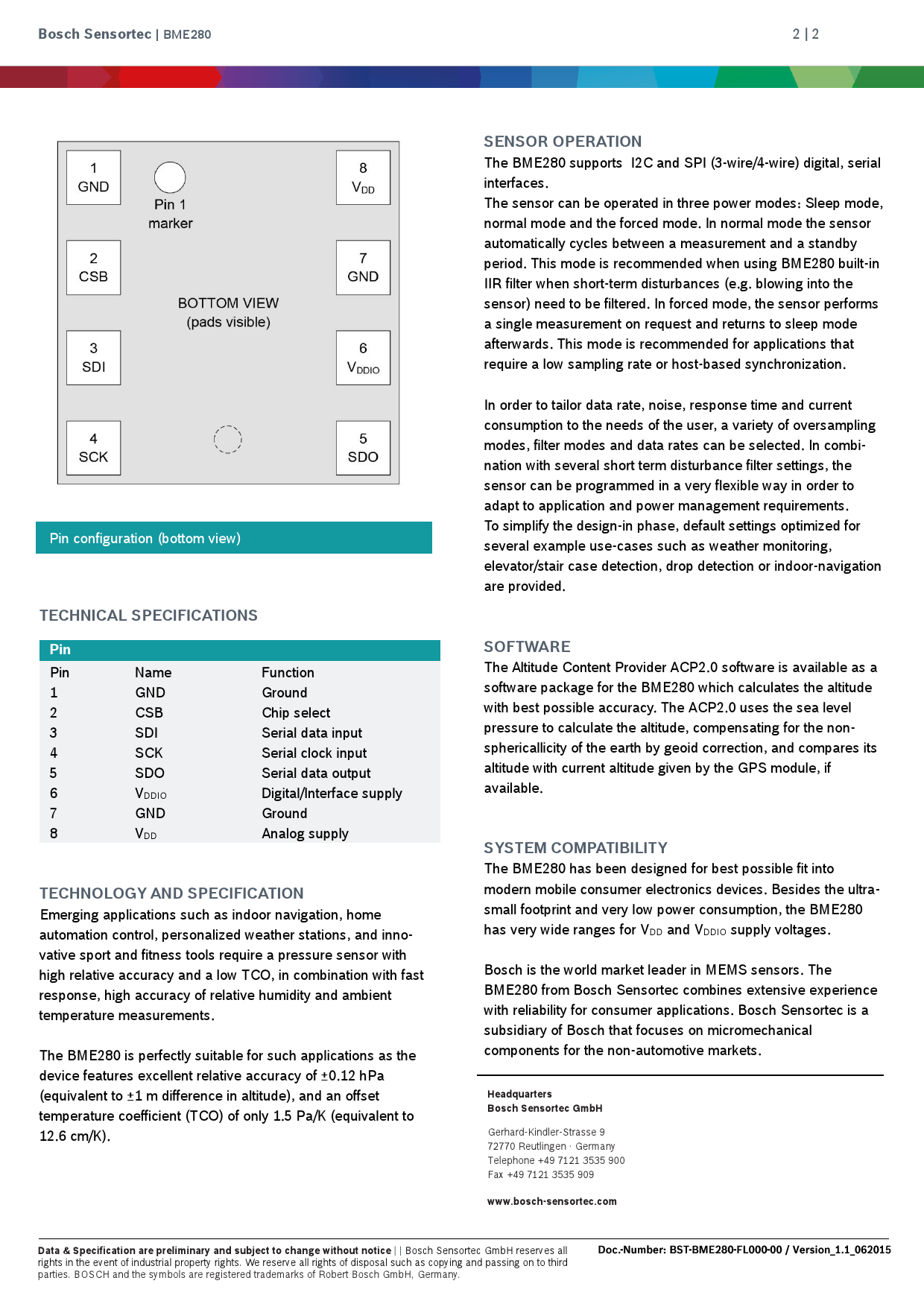 BME280_（Bosch(博世)）BME280中文资料_价格_PDF手册-立创电子商城