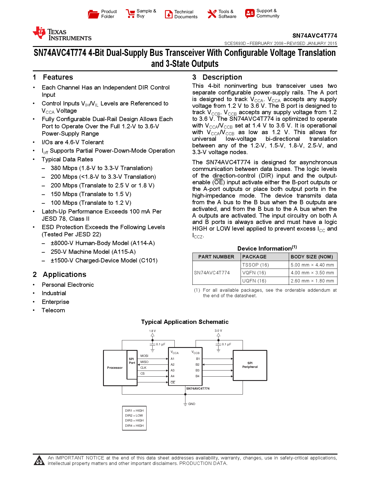 SN74AVC4T774PWR_（TI(德州仪器)）SN74AVC4T774PWR中文资料_价格_PDF手册-立创电子商城