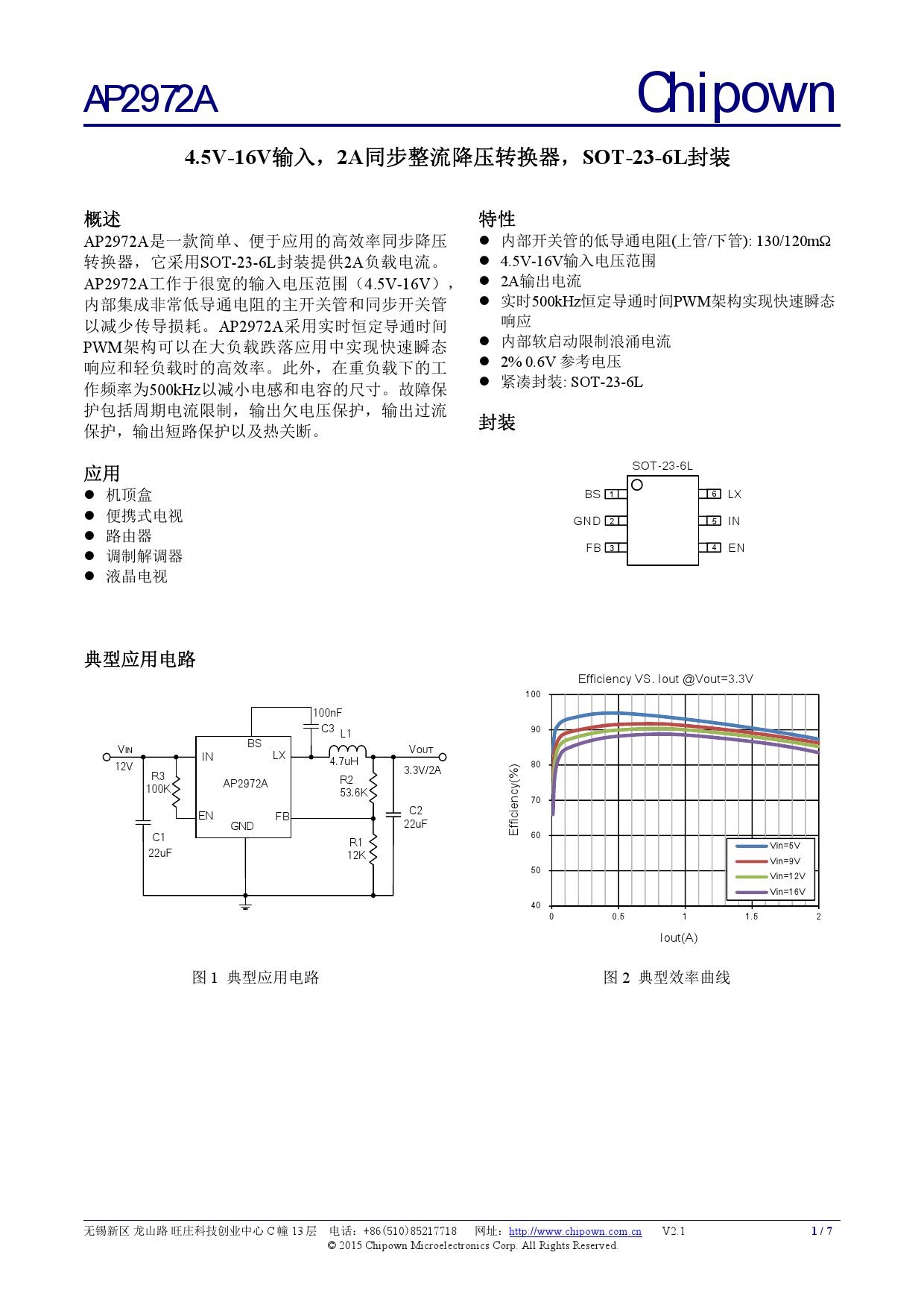 AP2972ATCER_（chipown(芯朋微电子)）AP2972ATCER中文资料_价格_PDF手册-立创电子商城