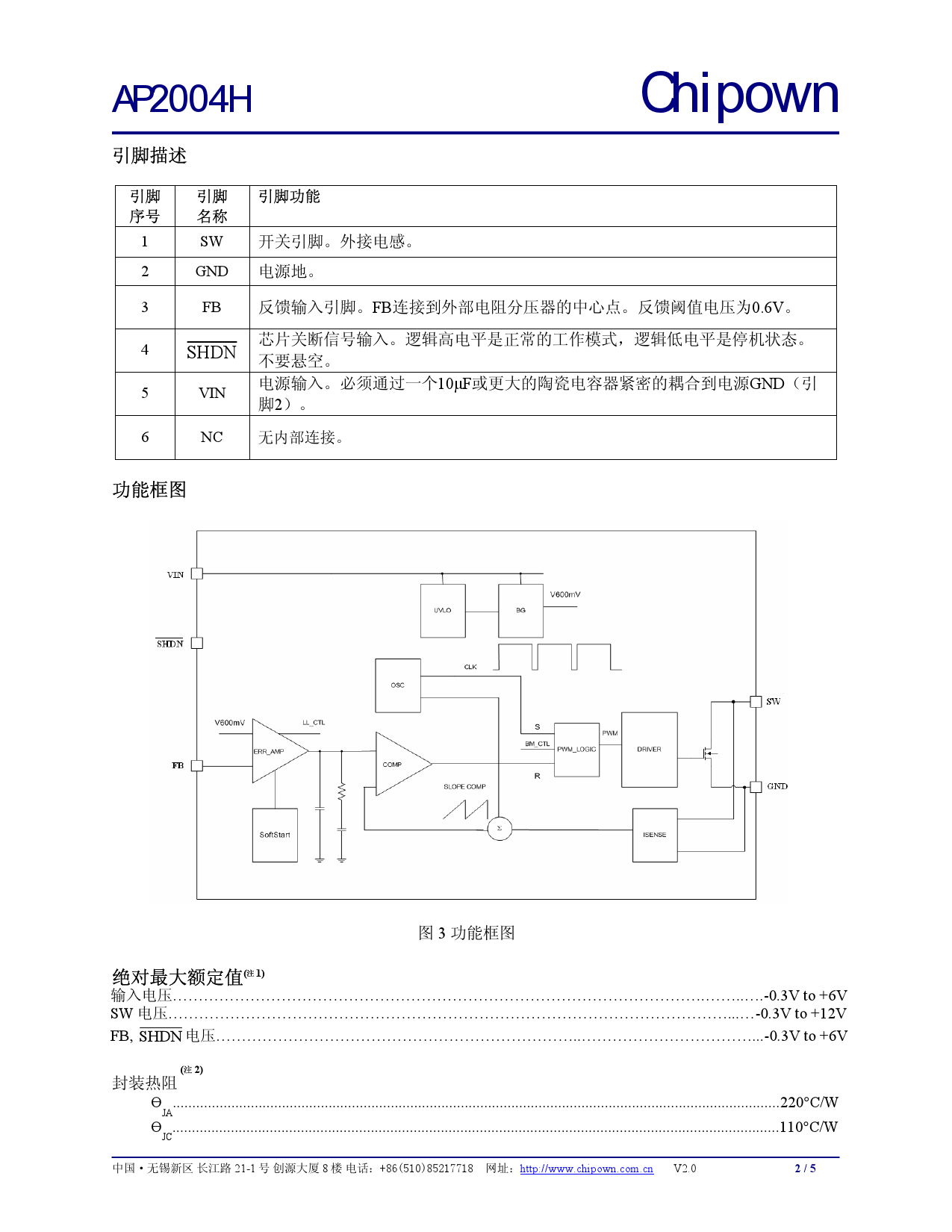 AP2004HTCER-ADJ_（chipown(芯朋微电子)）AP2004HTCER-ADJ中文资料_价格_PDF手册-立创电子商城