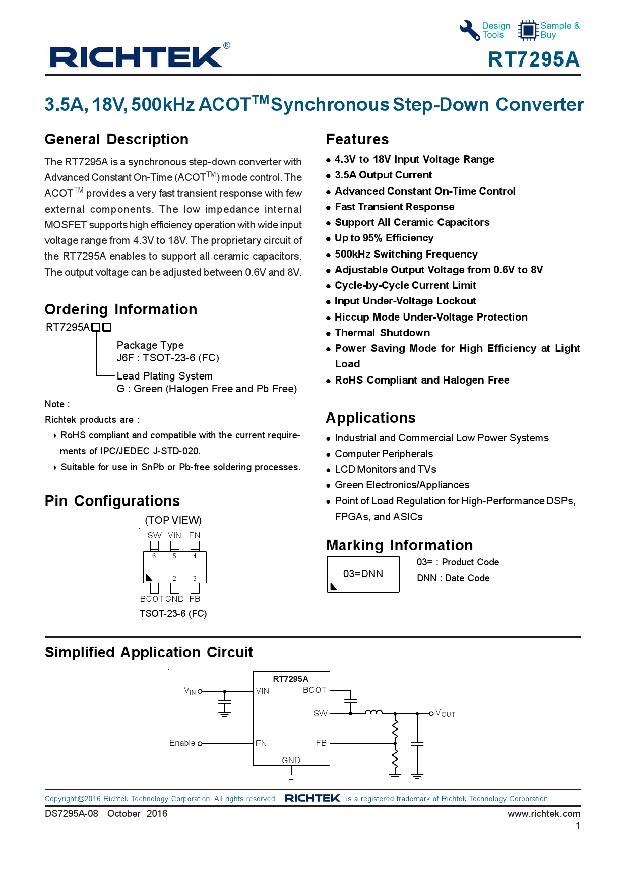 RT7295AGJ6F_（RICHTEK(台湾立锜)）RT7295AGJ6F中文资料_价格_PDF手册-立创电子商城