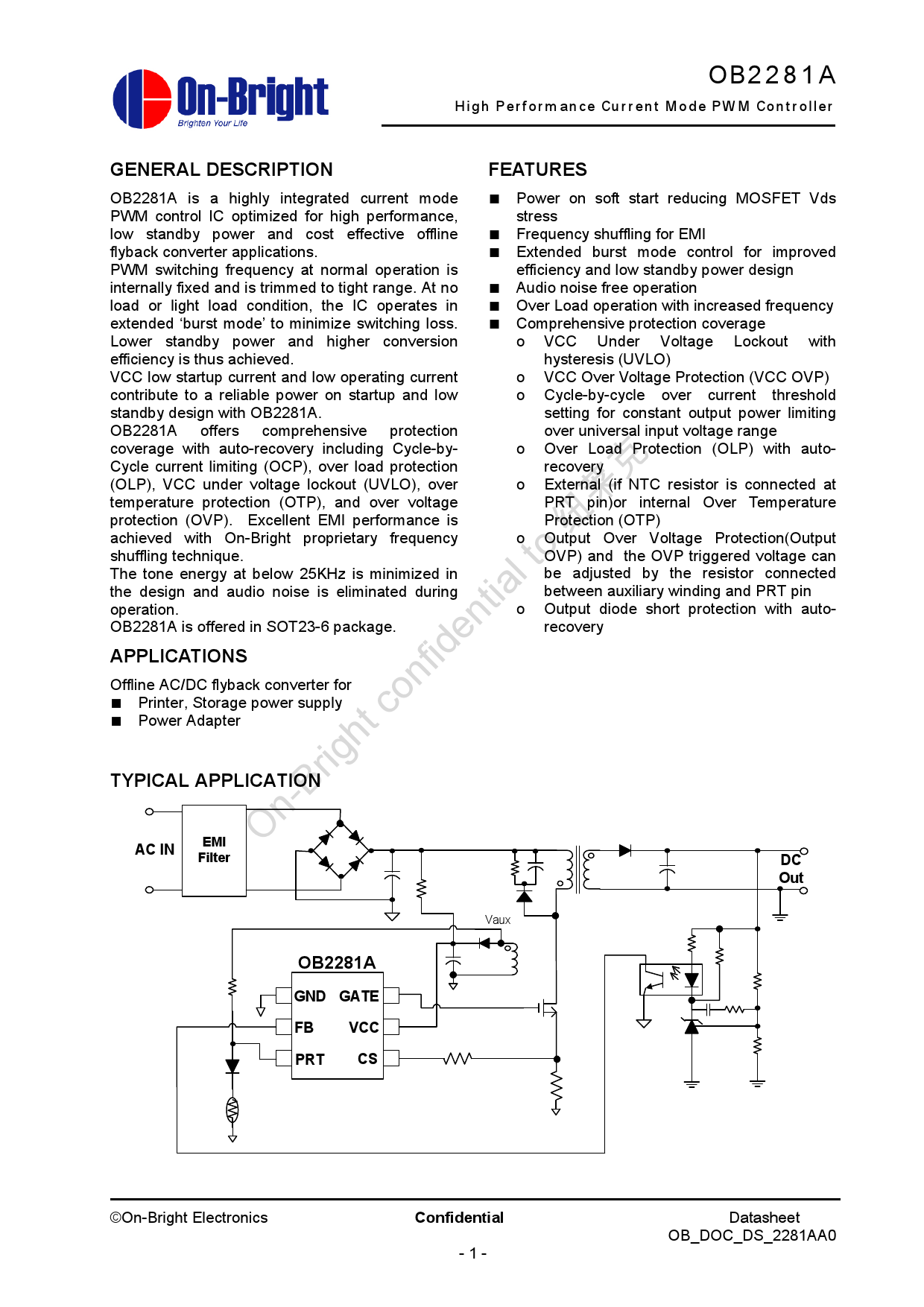 OB2281AMP_（OB(昂宝)）OB2281AMP中文资料_价格_PDF手册-立创电子商城