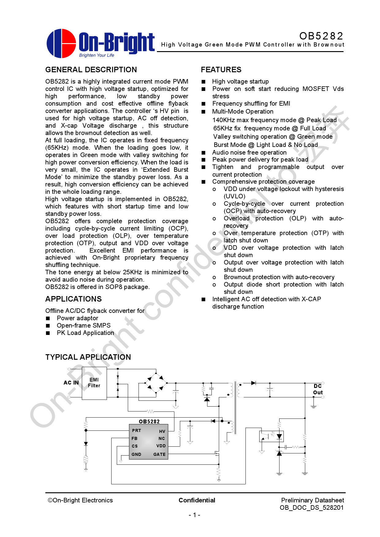 OB5282CPA_（OB(昂宝)）OB5282CPA中文资料_价格_PDF手册-立创电子商城