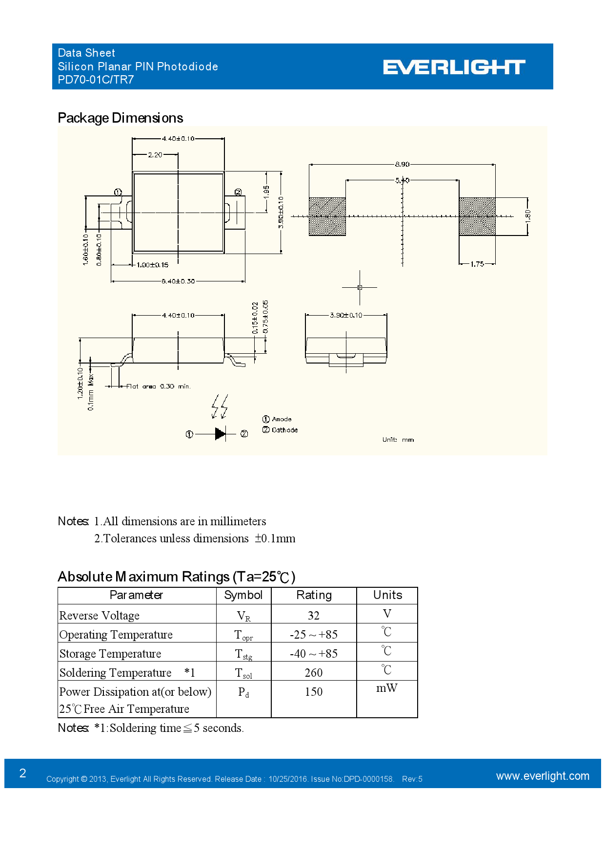 PD70-01C/TR7_（EVERLIGHT(亿光)）PD70-01C/TR7中文资料_价格_PDF手册-立创电子商城