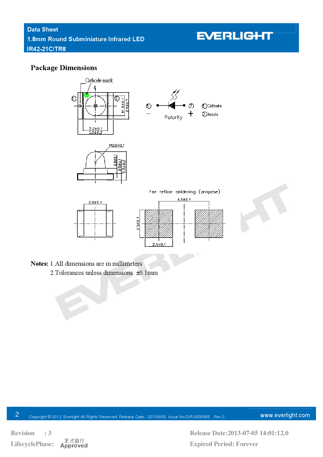 IR42-21C/TR8_（EVERLIGHT(台湾亿光)）IR42-21C/TR8中文资料_价格_PDF手册-立创电子商城