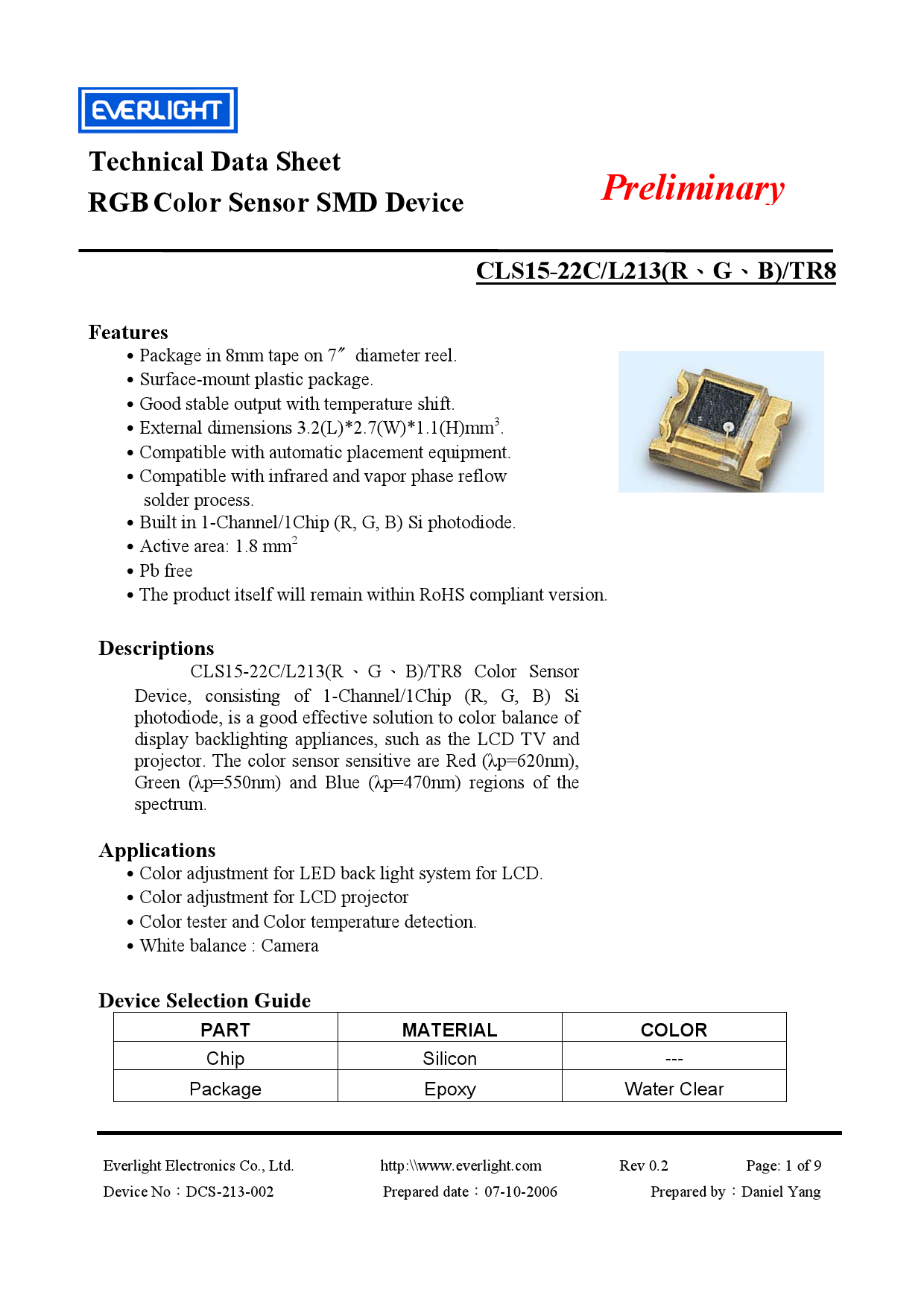 CLS15-22C/L213B/TR8_（EVERLIGHT(亿光)）CLS15-22C/L213B/TR8中文资料_价格_PDF手册-立创电子商城