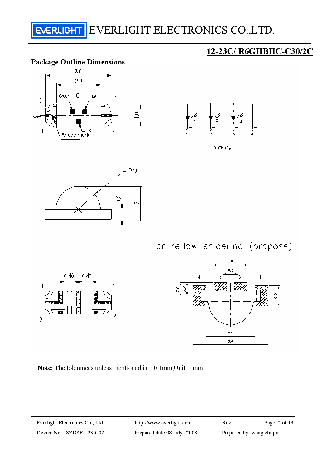 12-23C/R6GHBHC-C30/2C_（EVERLIGHT(亿光)）12-23C/R6GHBHC-C30/2C中文资料_价格_PDF手册-立创电子商城