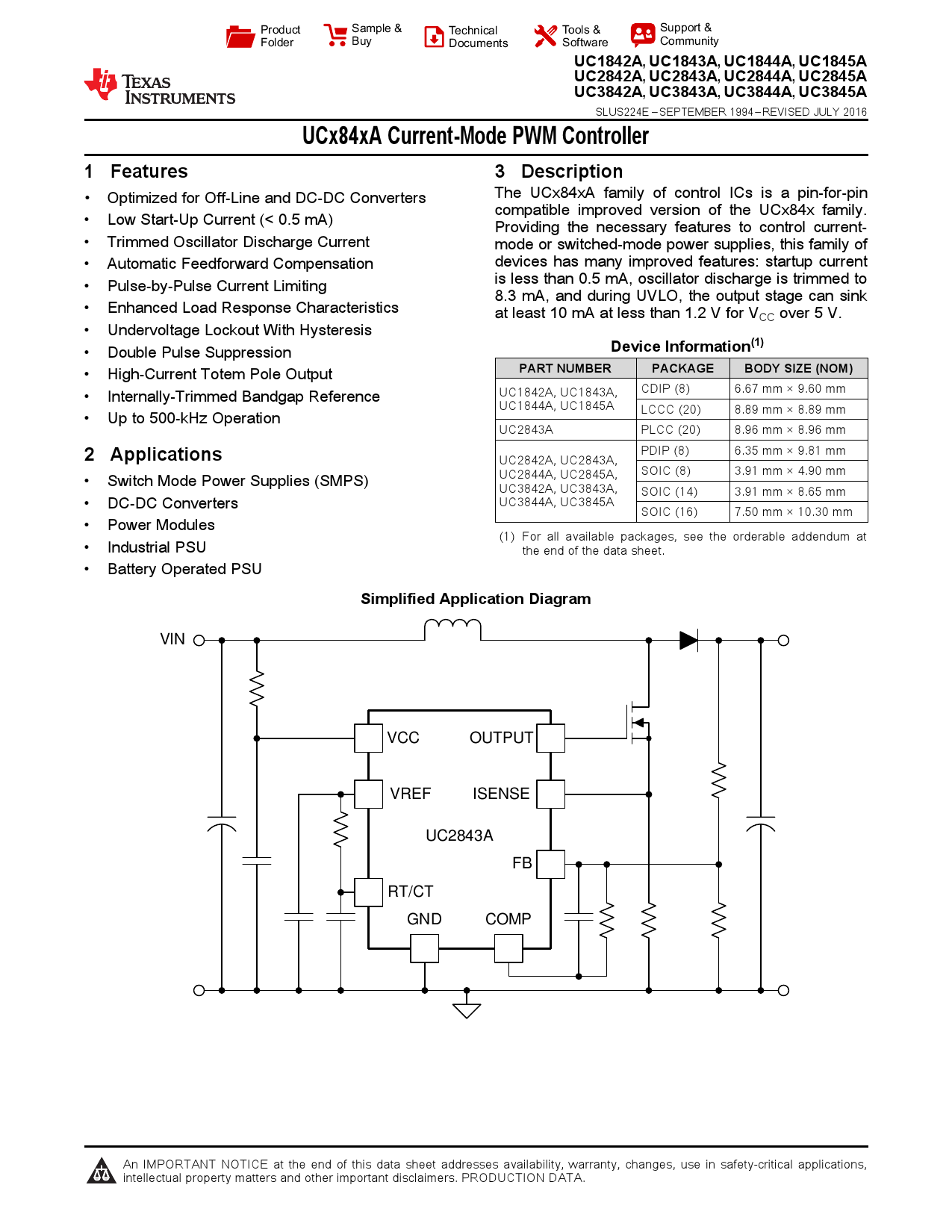 UC3842AN_（TI(德州仪器)）UC3842AN中文资料_价格_PDF手册-立创电子商城