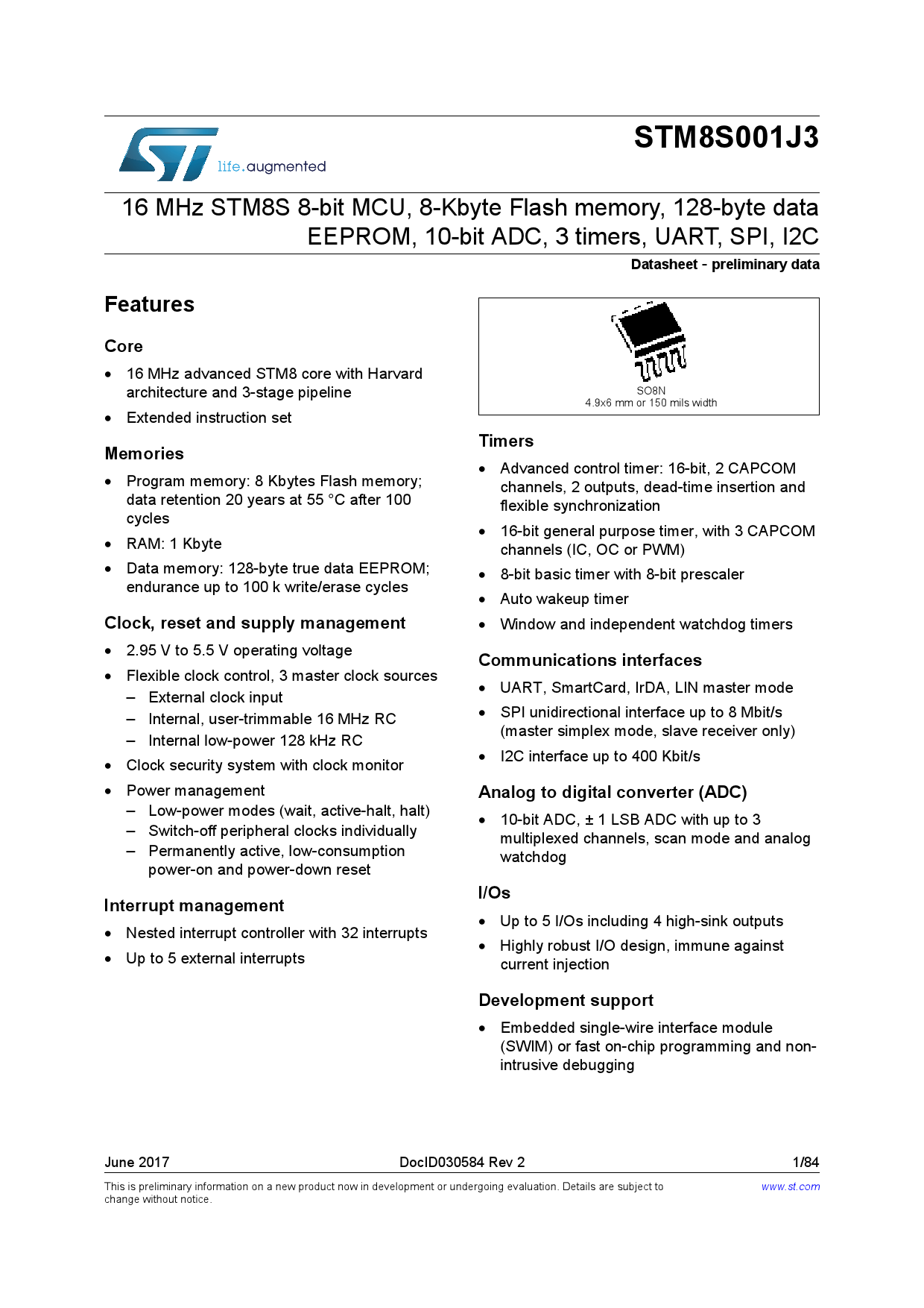STM8S001J3M3_（ST(意法半导体)）STM8S001J3M3中文资料_价格_PDF手册-立创电子商城