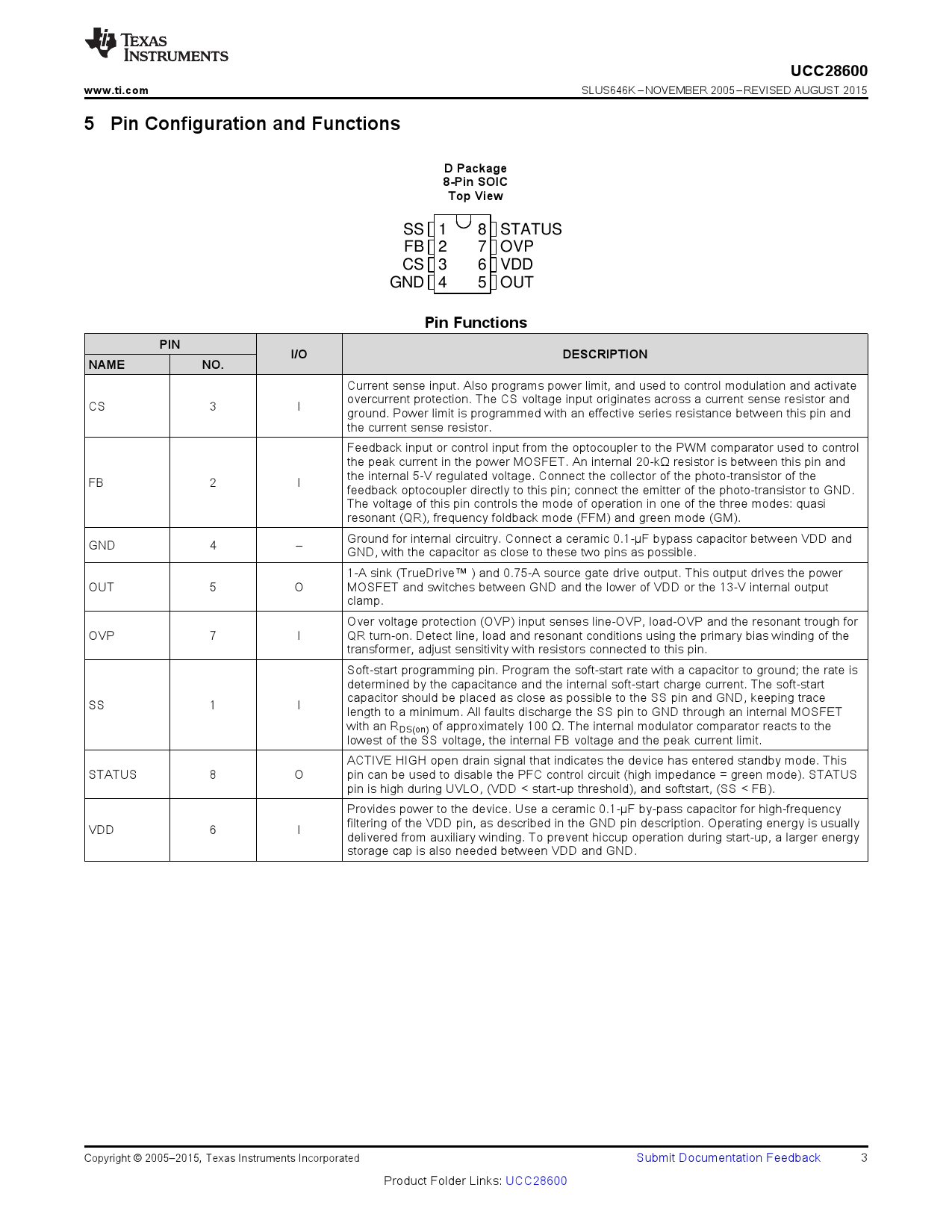 UCC28600DR_（TI(德州仪器)）UCC28600DR中文资料_价格_PDF手册-立创电子商城